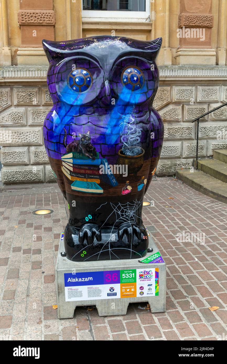 Big Hoot 2022, art trail event large painted owl sculpture in town ...