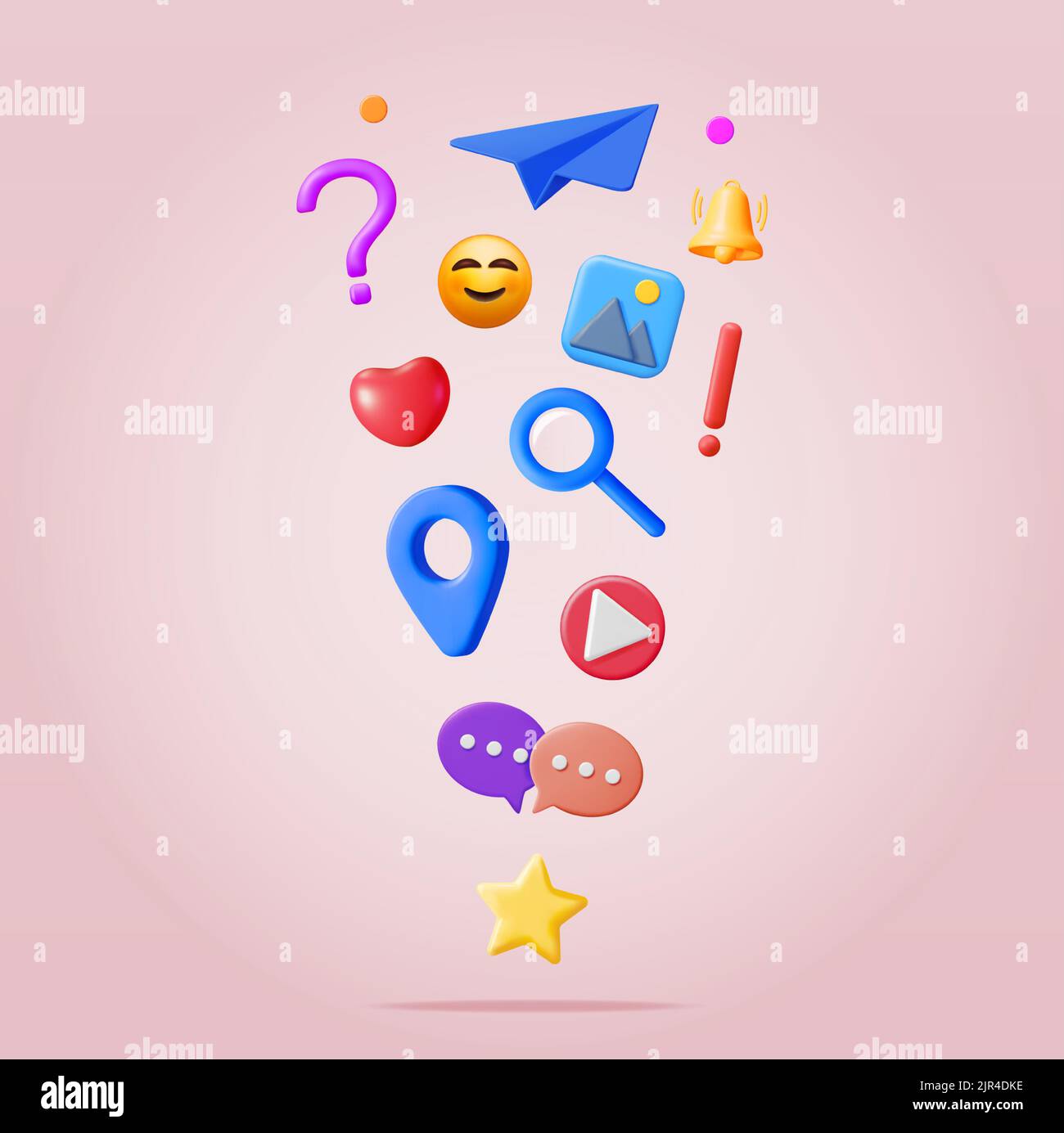 3D Social Media Concept Isolated Stock Vector Image & Art - Alamy