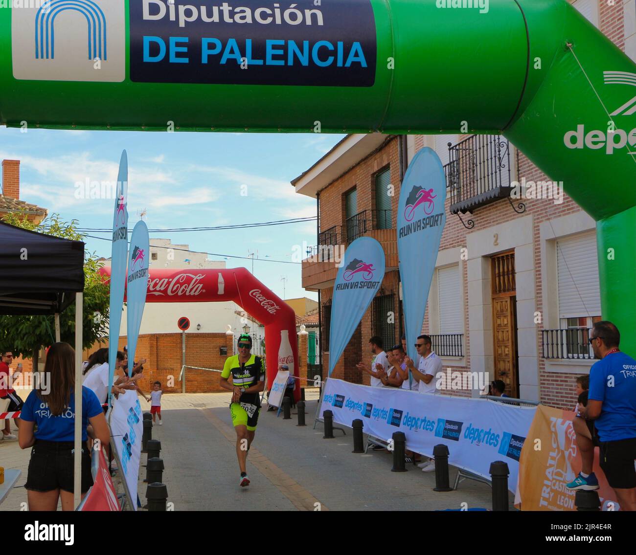 Runner reaching finish line hi-res stock photography and images - Alamy