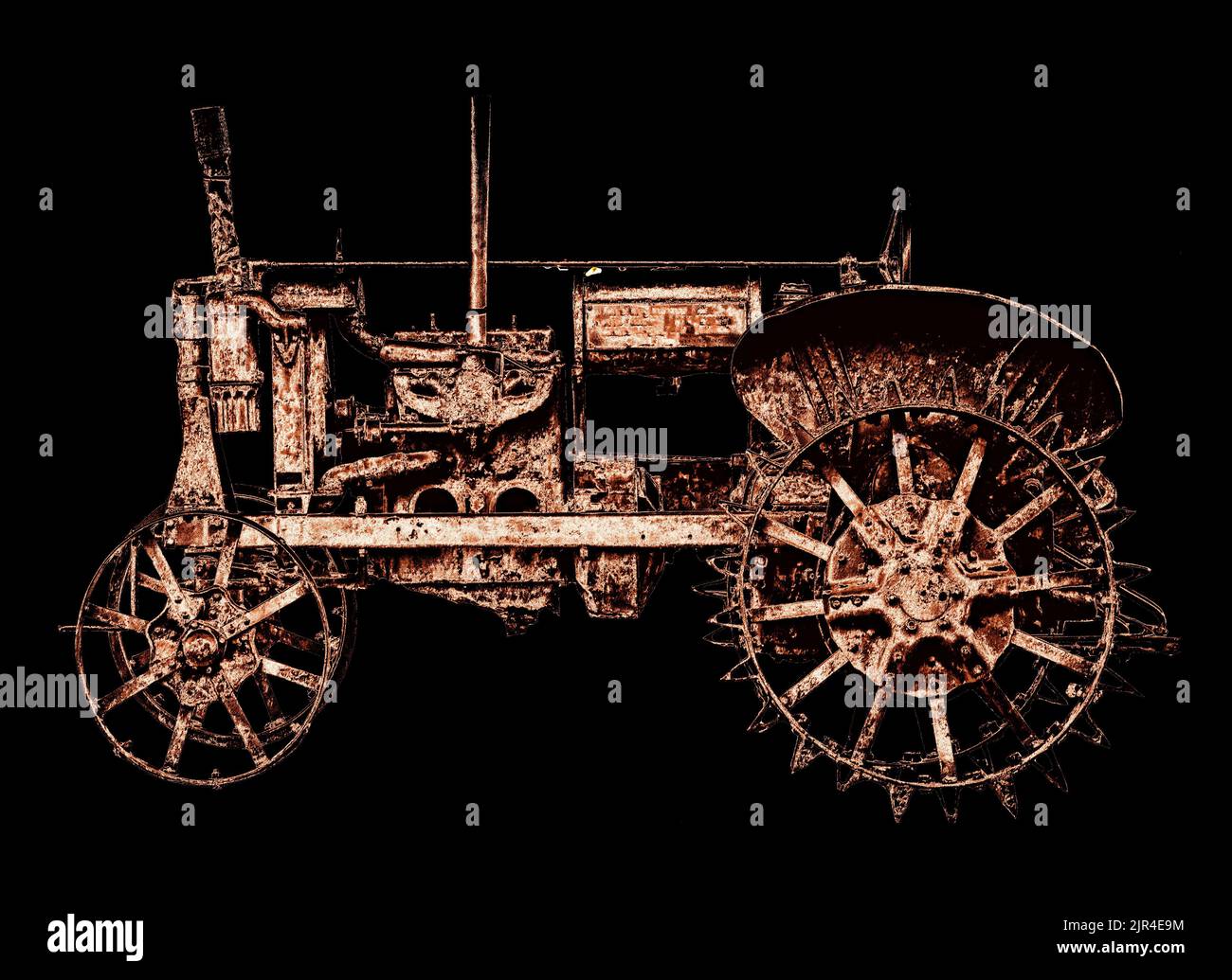 Old vintage agricultural tractor retro mashine Stock Photo - Alamy