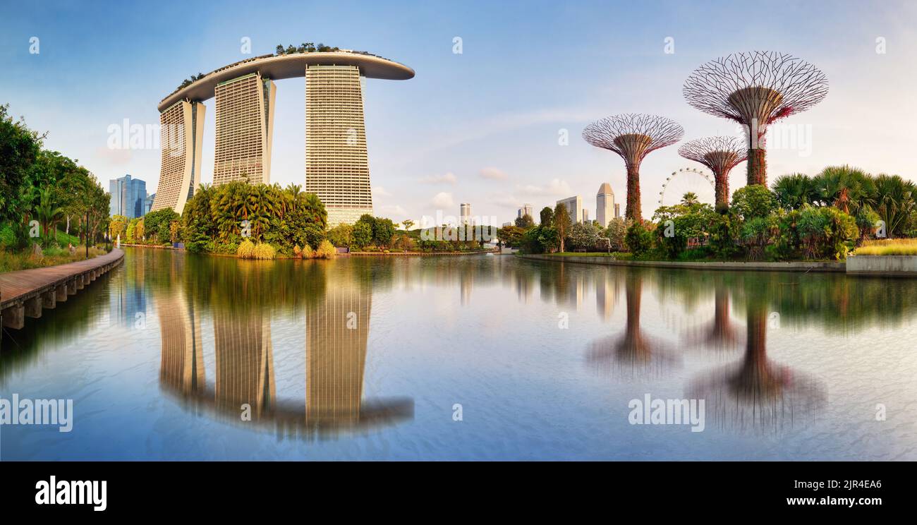 Singapore Super tree garden in Marina bay at day, nobody Stock Photo - Alamy
