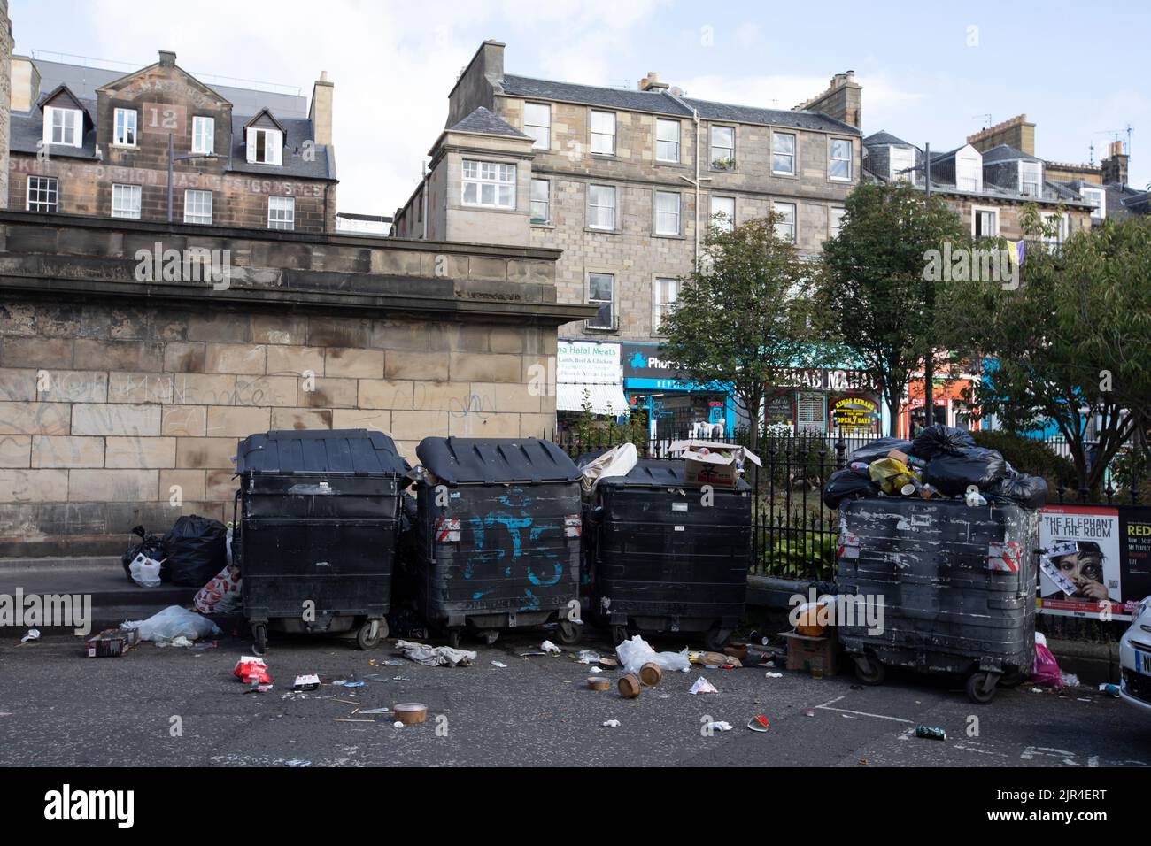 Bins overflow in capital of scotland hi-res stock photography and ...