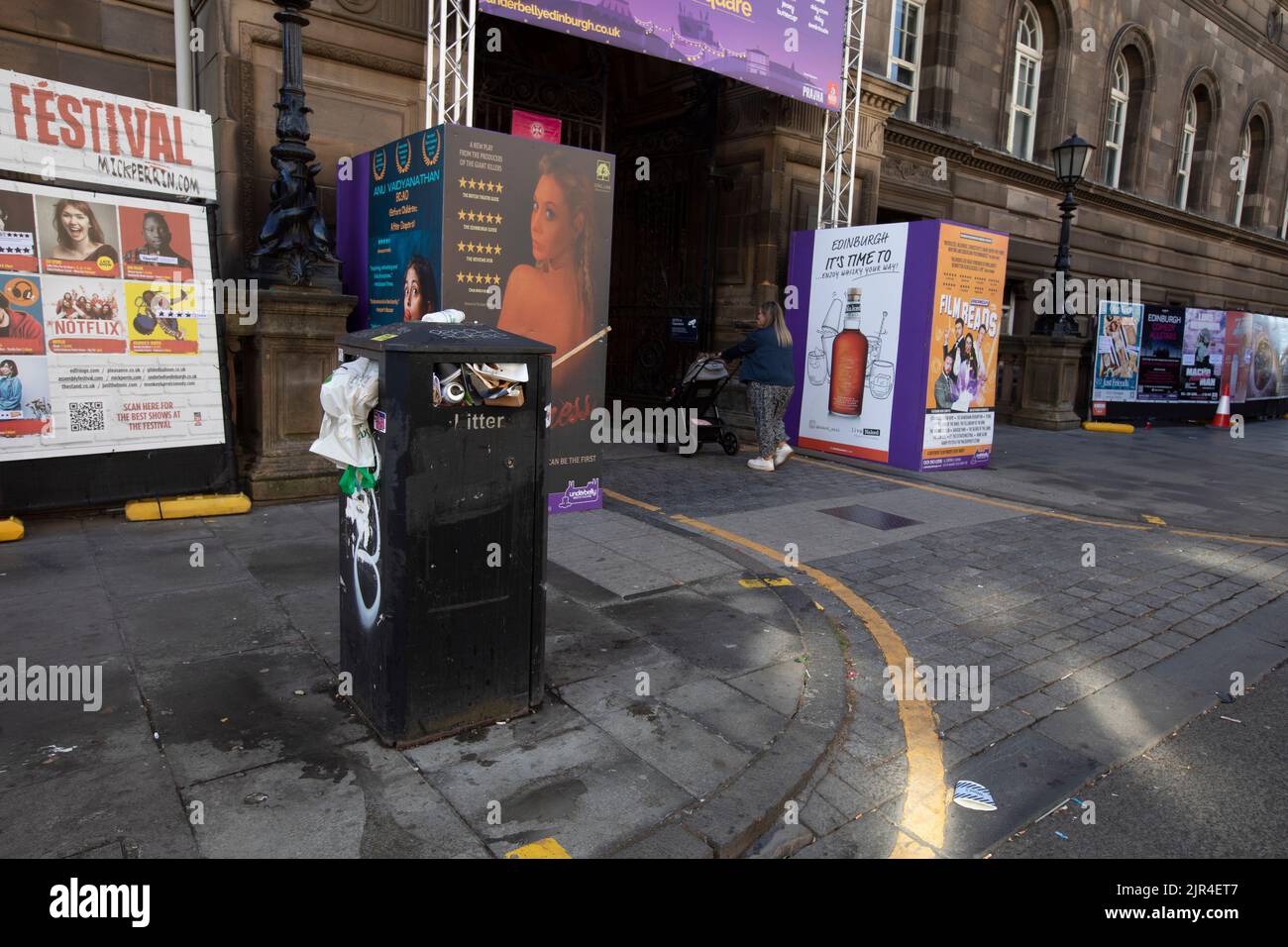 Bins overflow in capital of scotland hi-res stock photography and ...