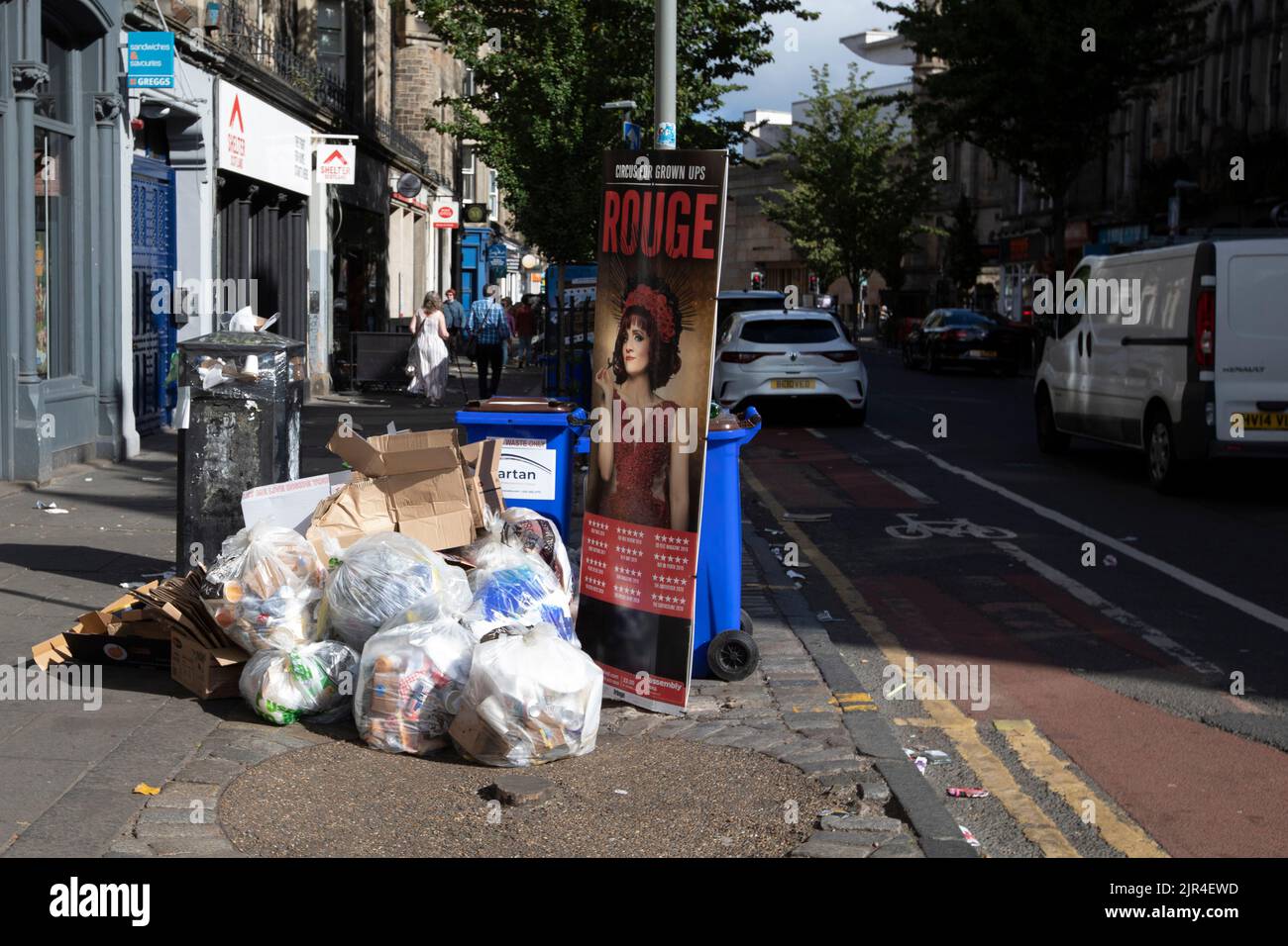 Bins overflow in capital of scotland hi-res stock photography and ...