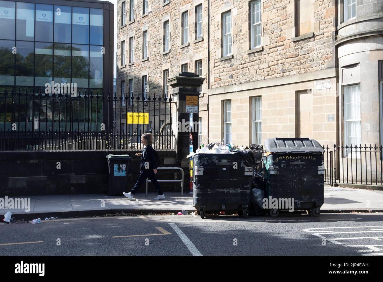 Bins overflow in capital of scotland hi-res stock photography and ...