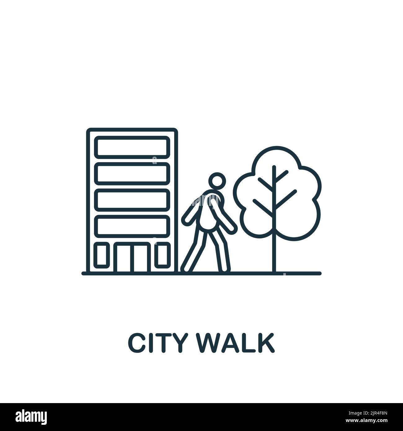City Walk icon. Line simple line Outdoor Recreation icon for templates ...