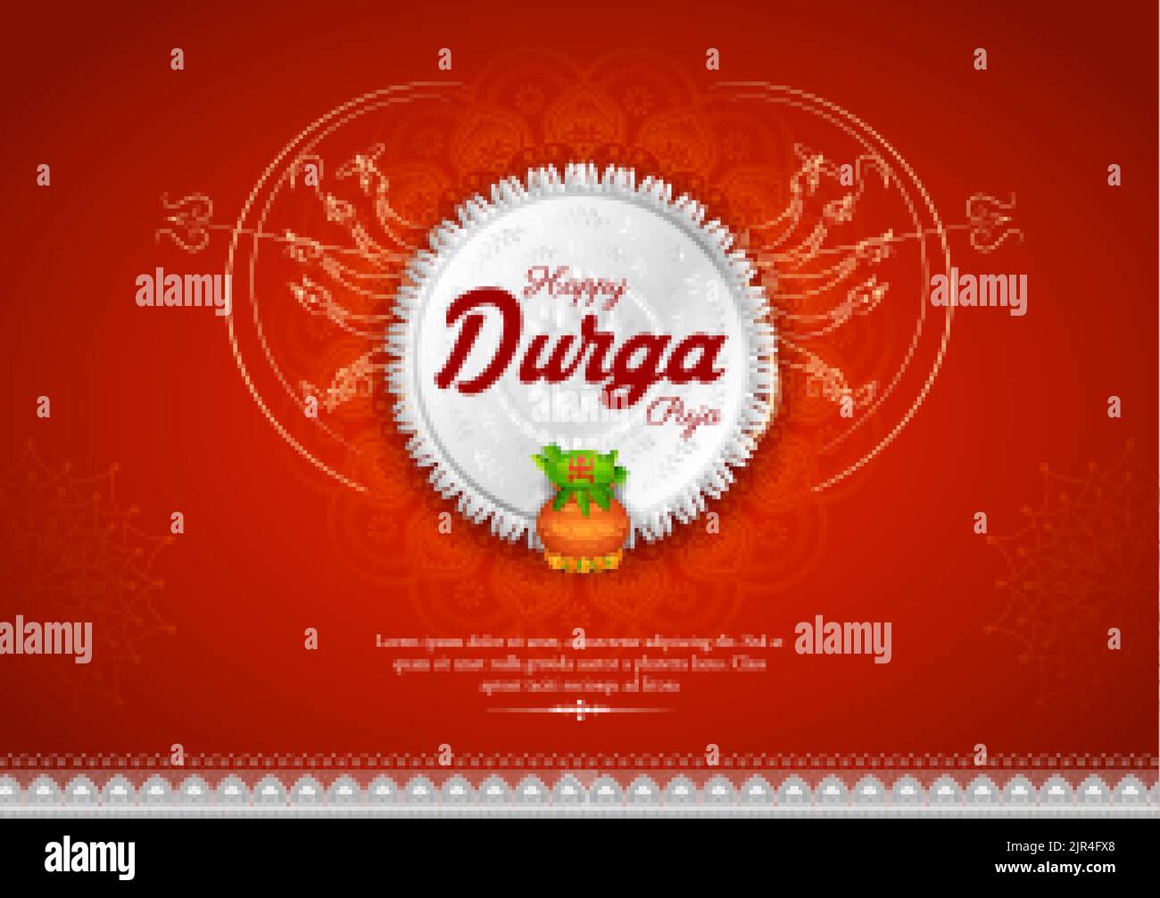 illustration of Goddess Durga ten hands in Happy Durga Puja Subh ...