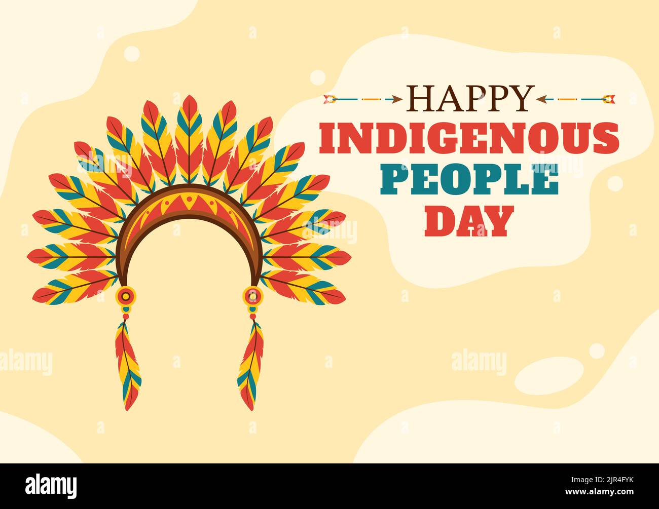 Worlds Indigenous Peoples Day on August 9 Hand Drawn Cartoon Flat ...