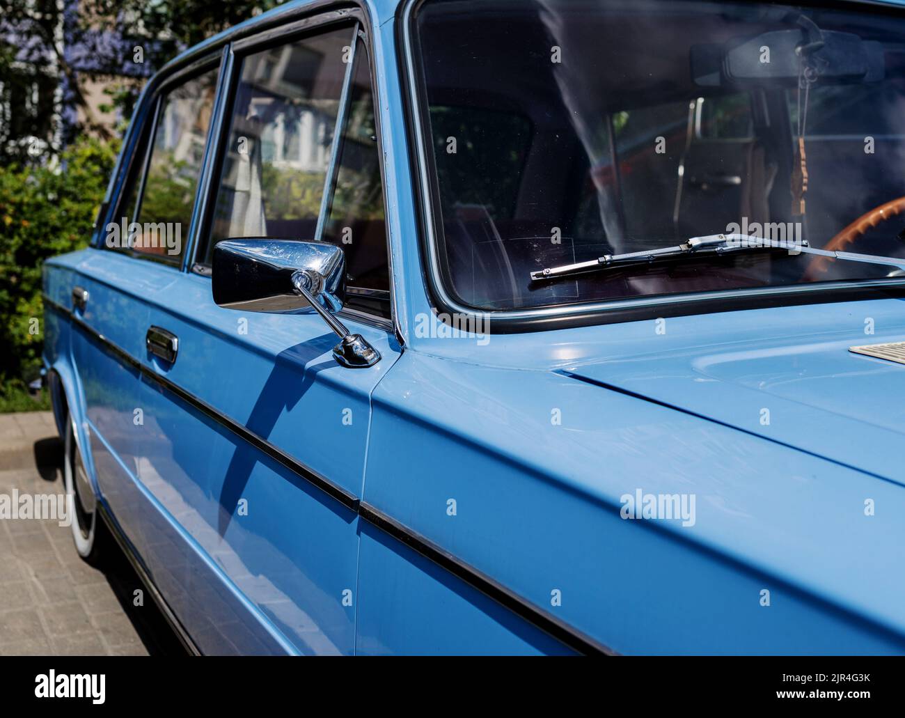 vintage blue car. retro automobile Stock Photo - Alamy