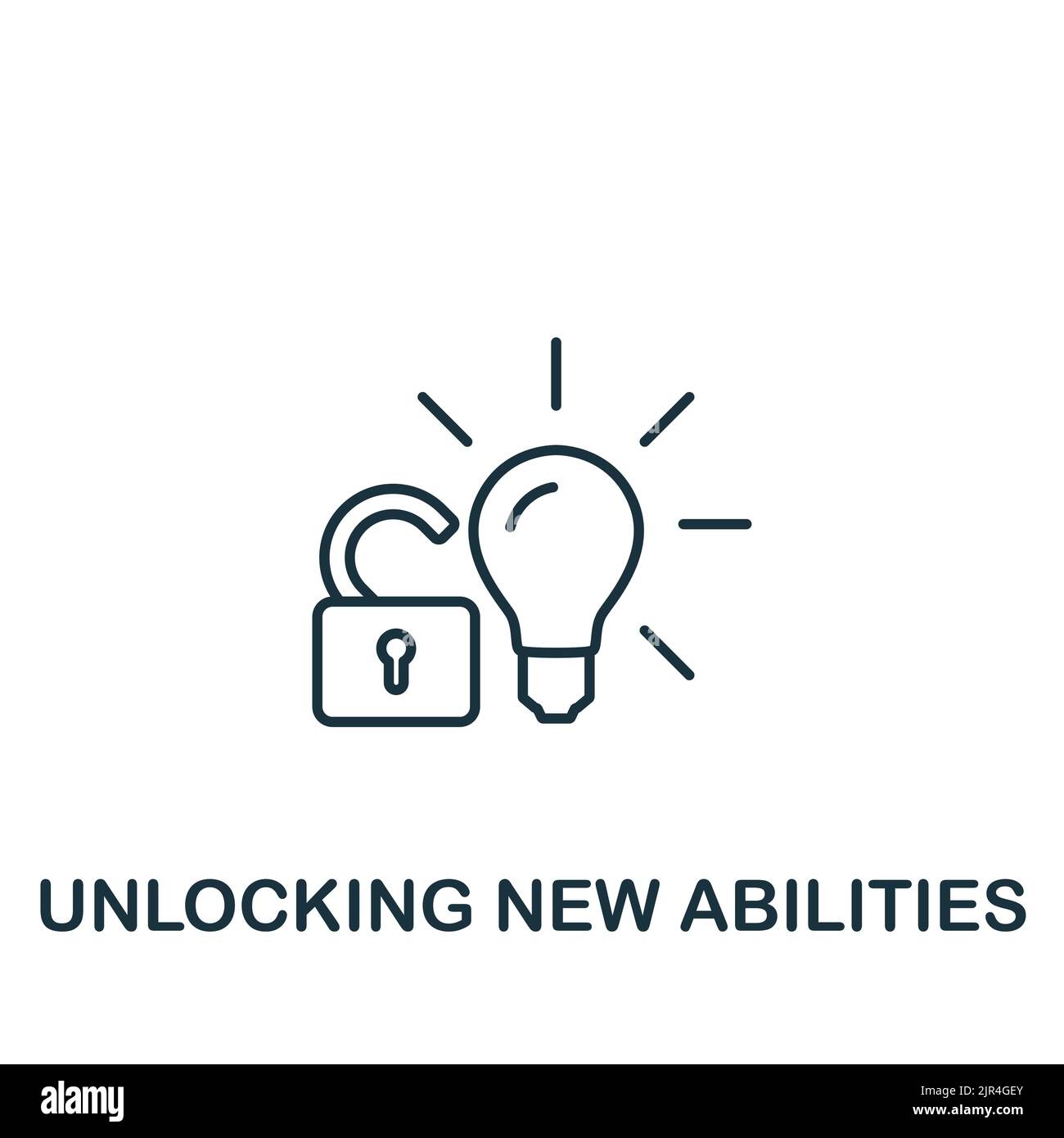 Unlocking New Abilities icon. Line simple Personality icon for ...