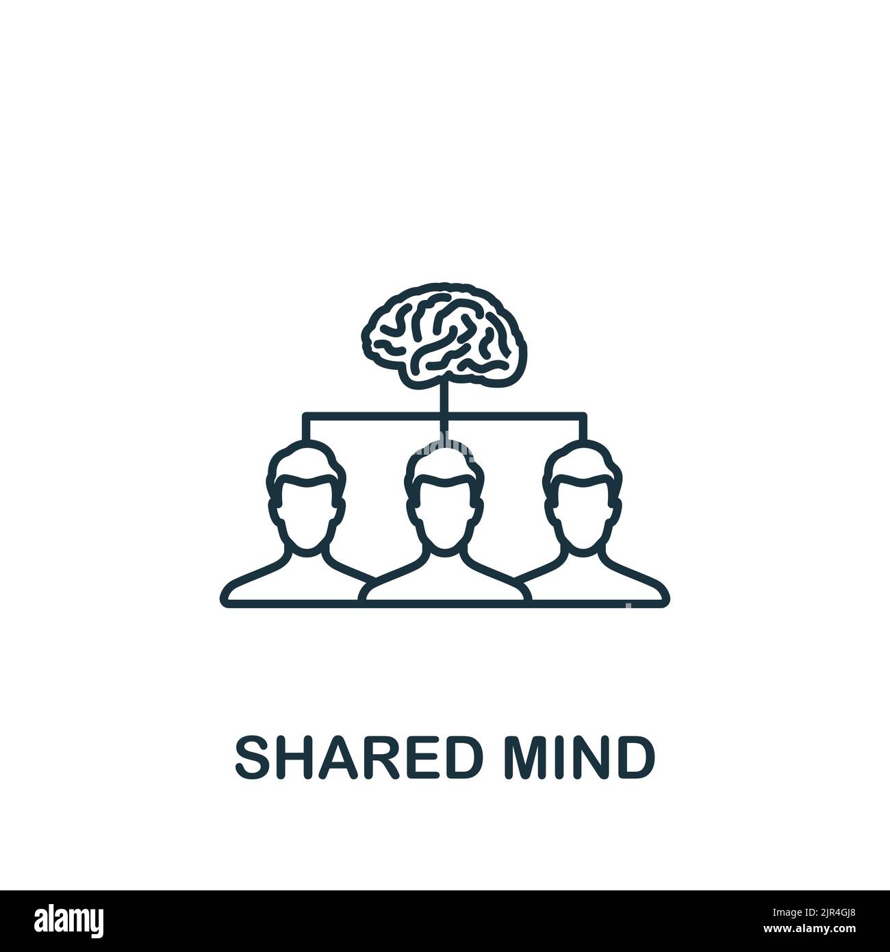 Shared Mind icon. Line simple Personality icon for templates, web ...