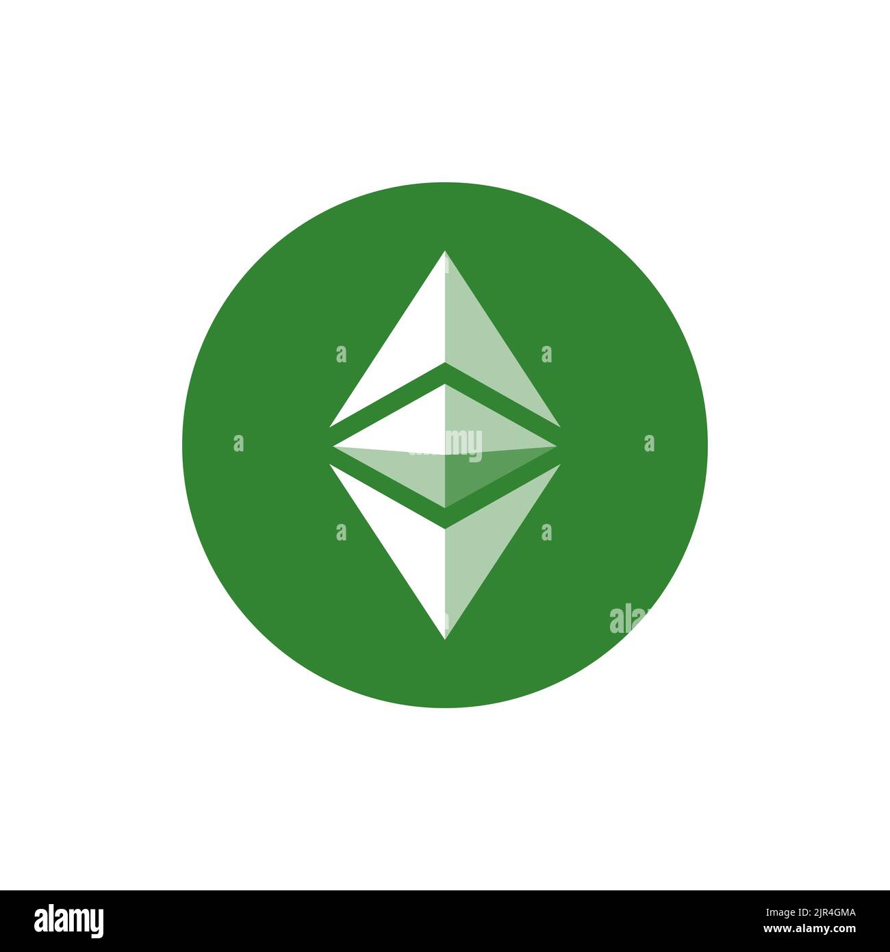 Ethereum Classic coin icon isolated on white background. ETC crypto ...