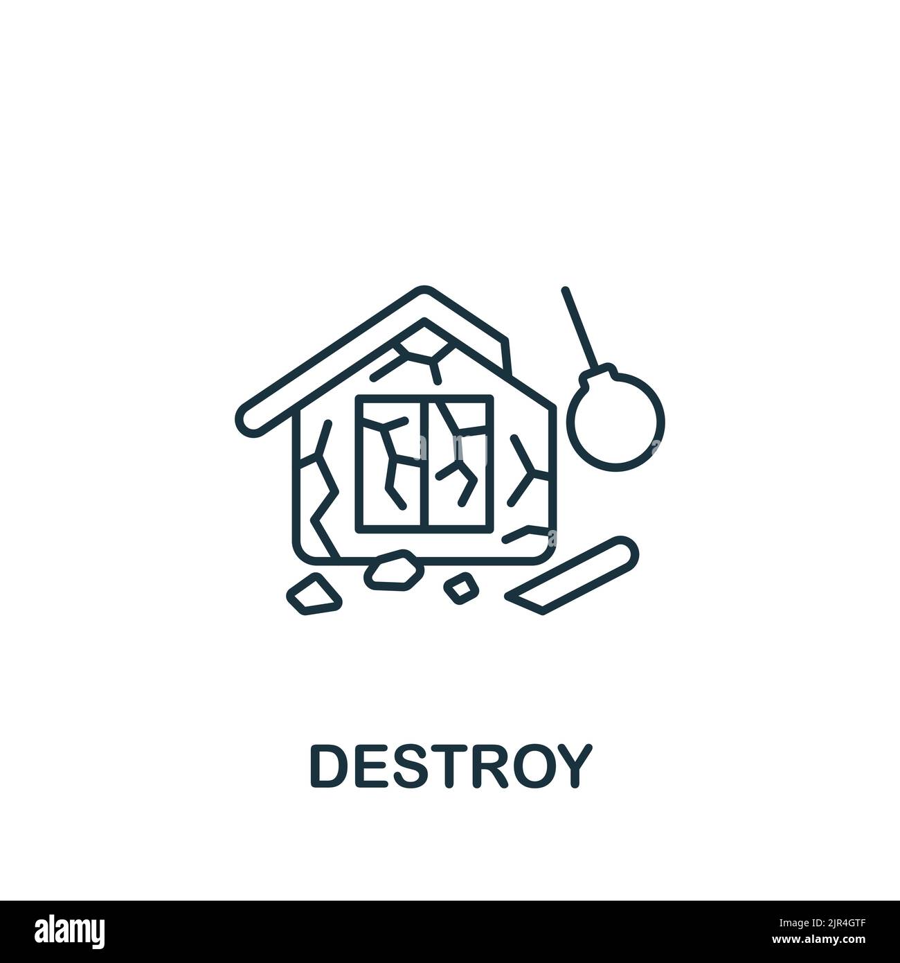 Destroy icon. Line simple line Protest icon for templates, web design ...