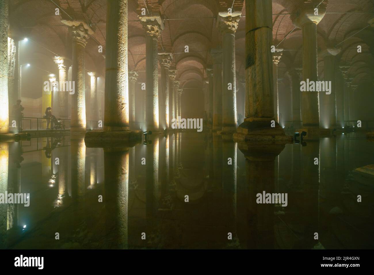 The Basilica Cistern view. Travel to Istanbul concept photo. Noise and grain included. Selective ...