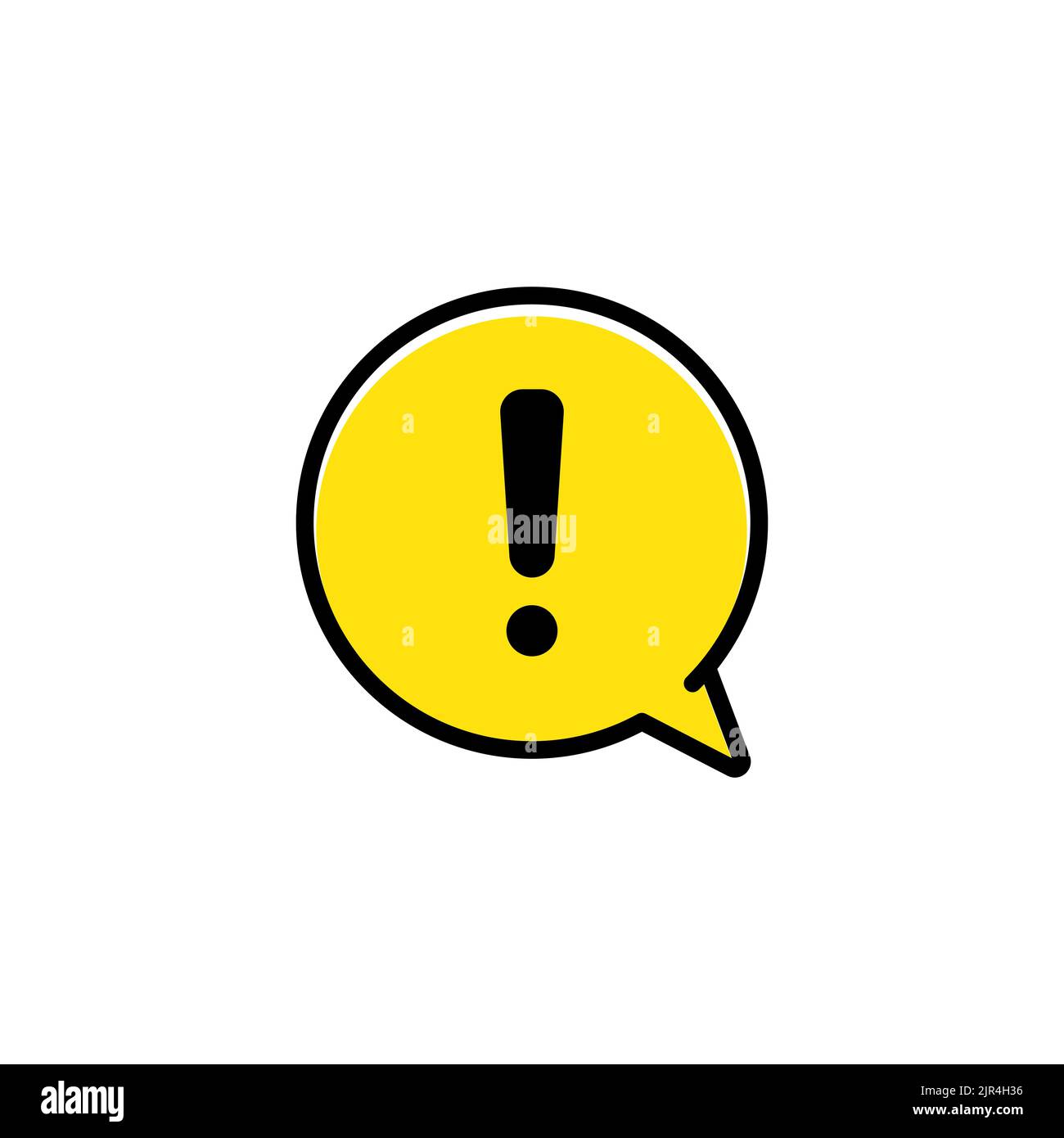 Hazard warning attention sign or exclamation symbol in a yellow speech ...