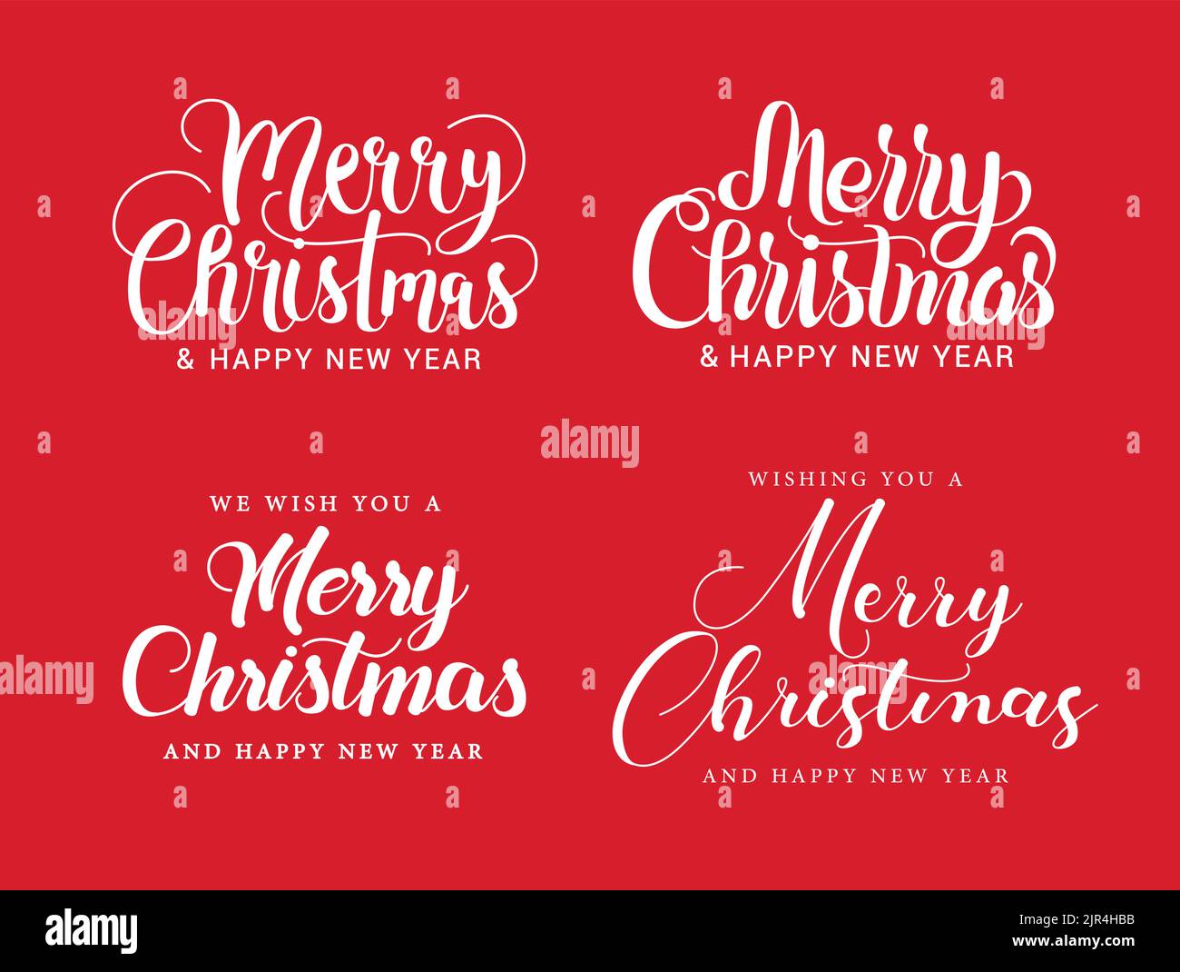 Merry Christmas Typography Vector Set Merry Christmas Typography Text