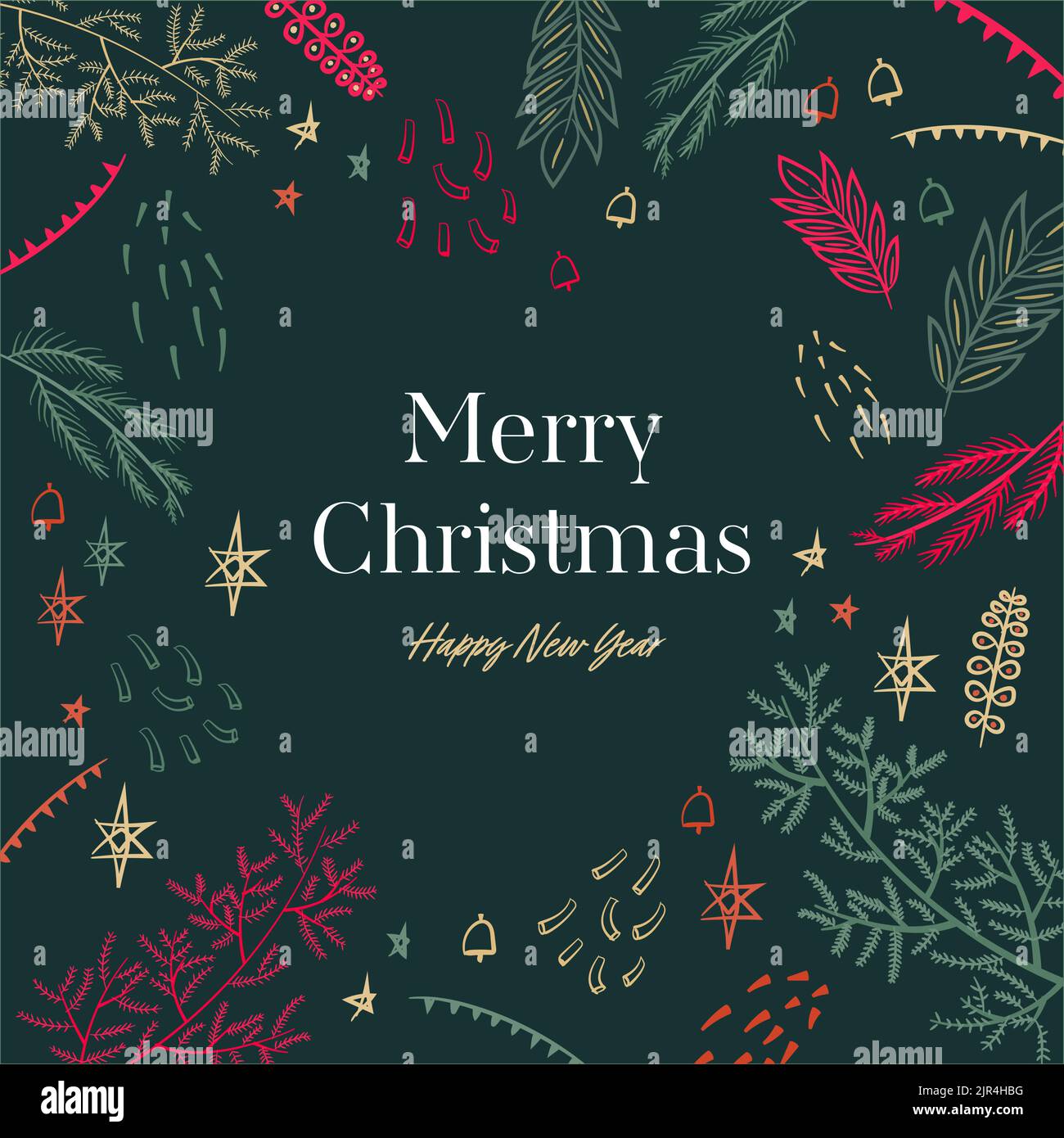Merry Christmas and Happy New Year banner. Christmas poster, holiday ...