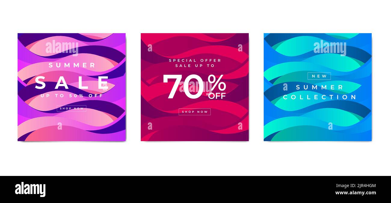 Set of square banner template for social media post and web internet ...