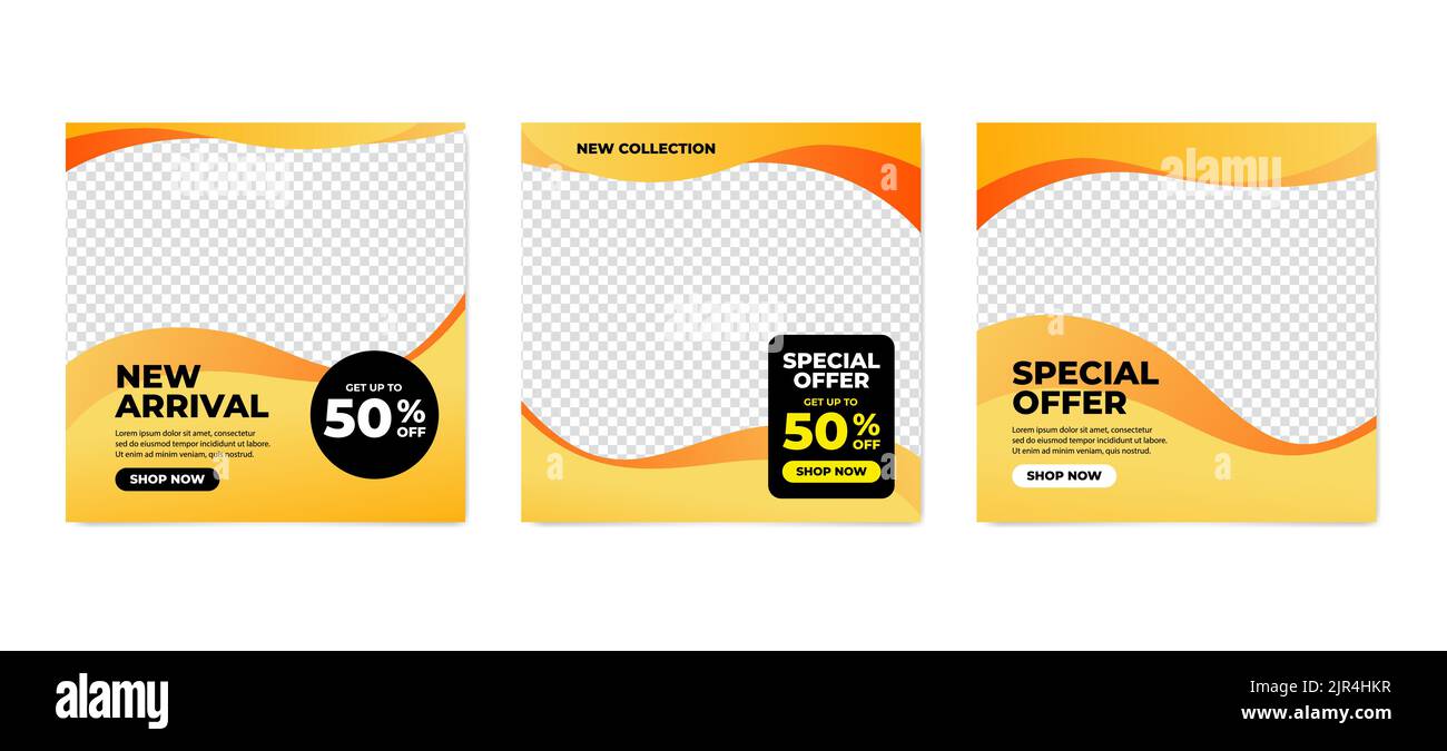 Set of square banner template for social media post and web internet ...