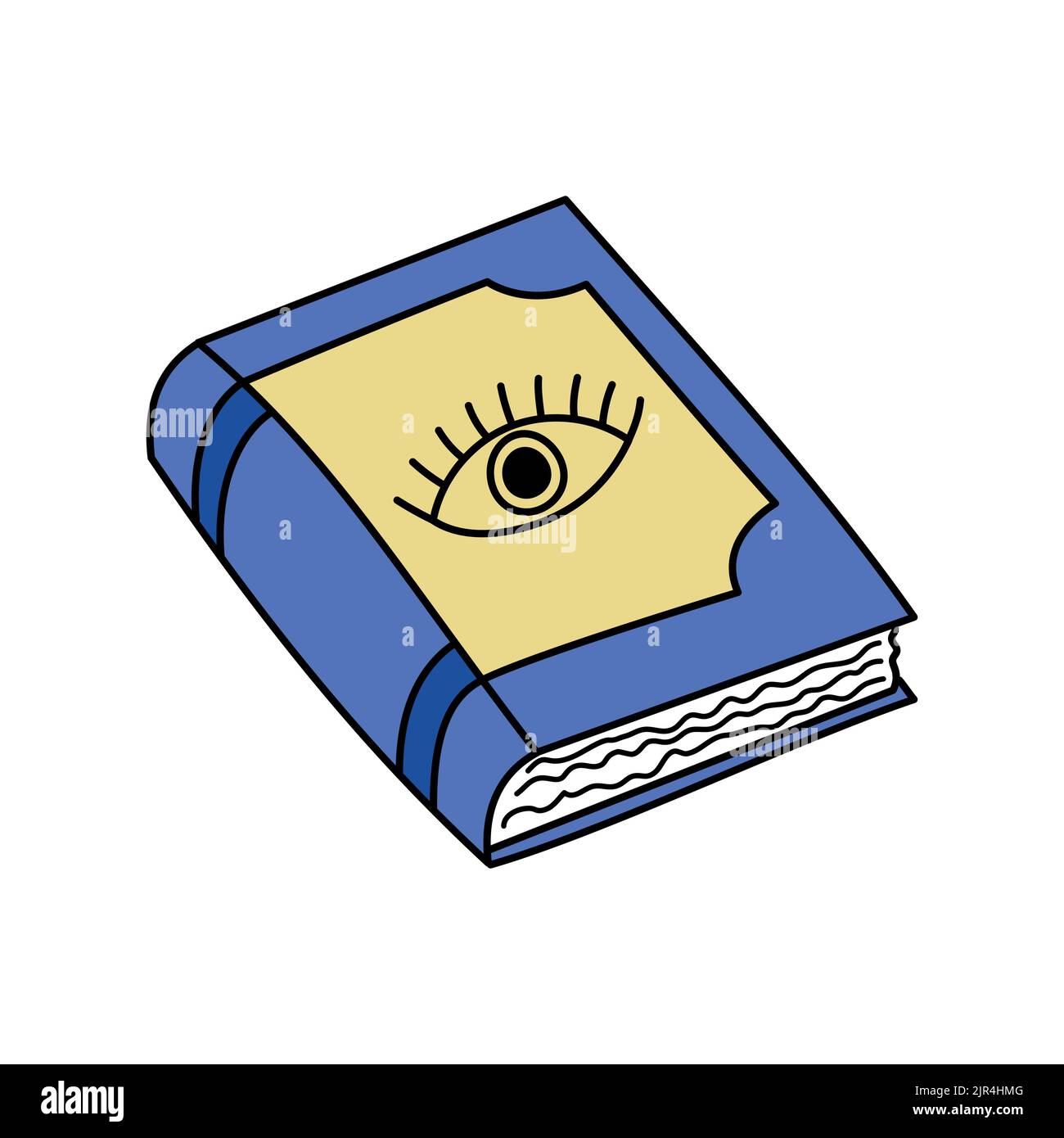 Magic spell book doodle isolated. Vector hand drawn illustration of ...