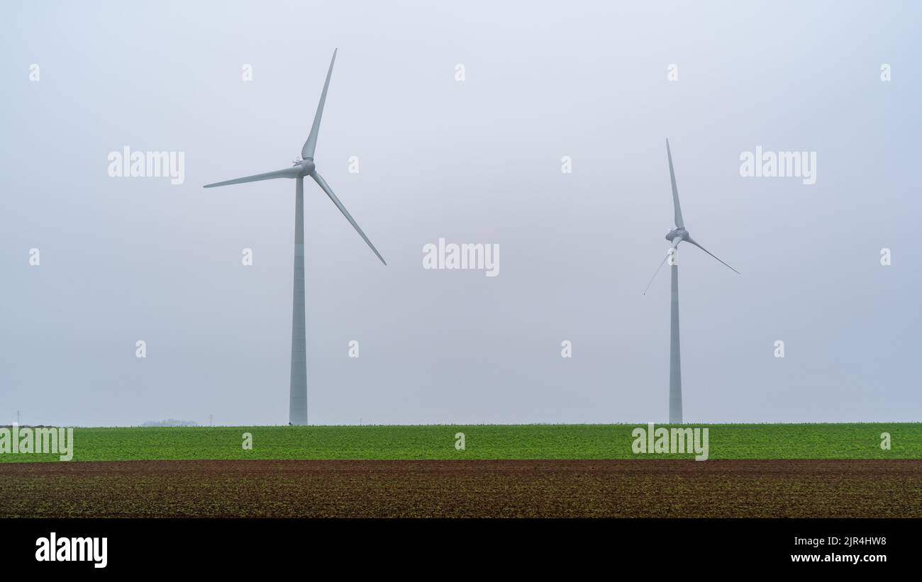 Wind turbines generating clean renewable energy Stock Photo - Alamy