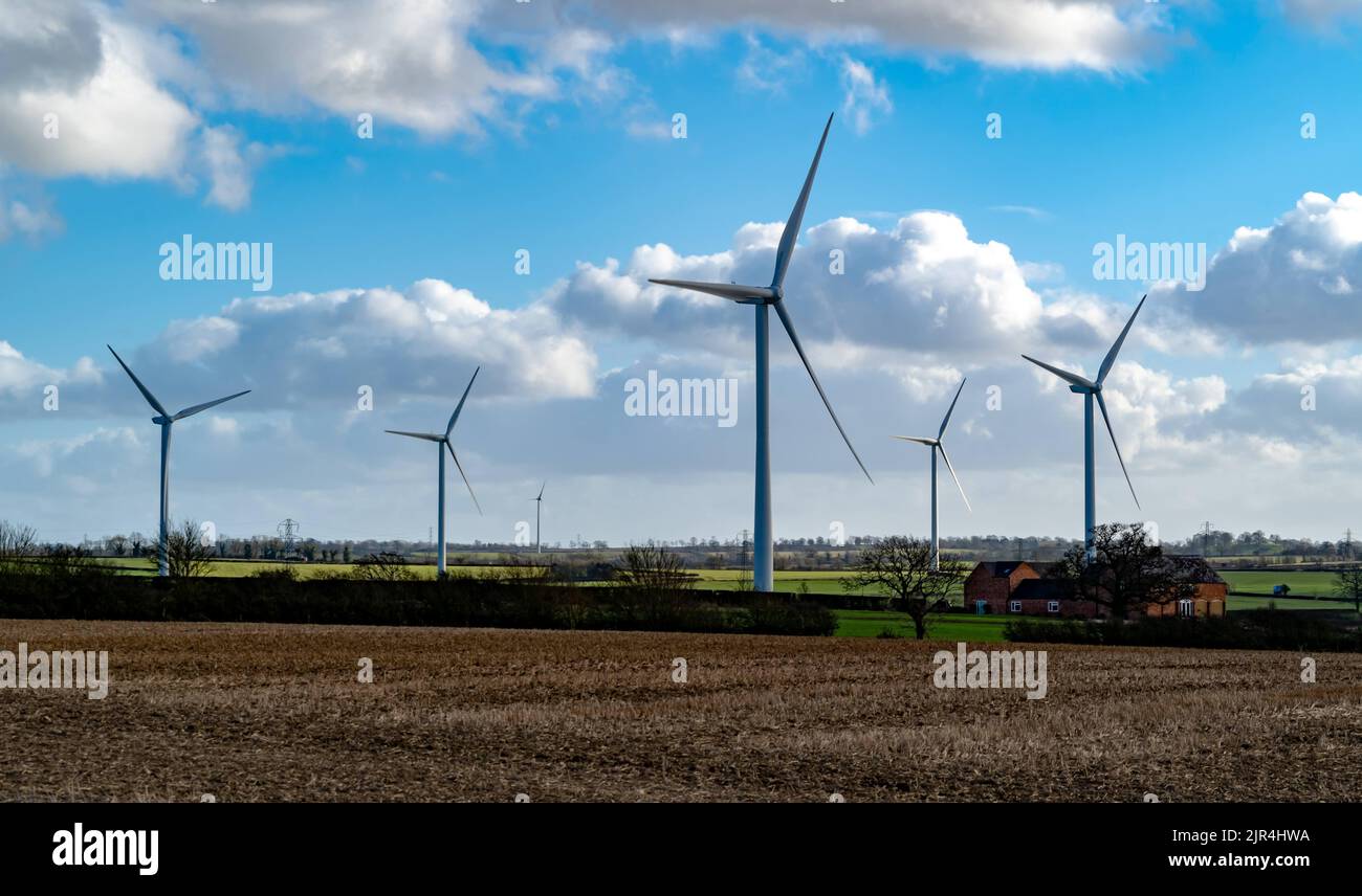 Wind turbines generating clean renewable energy Stock Photo - Alamy