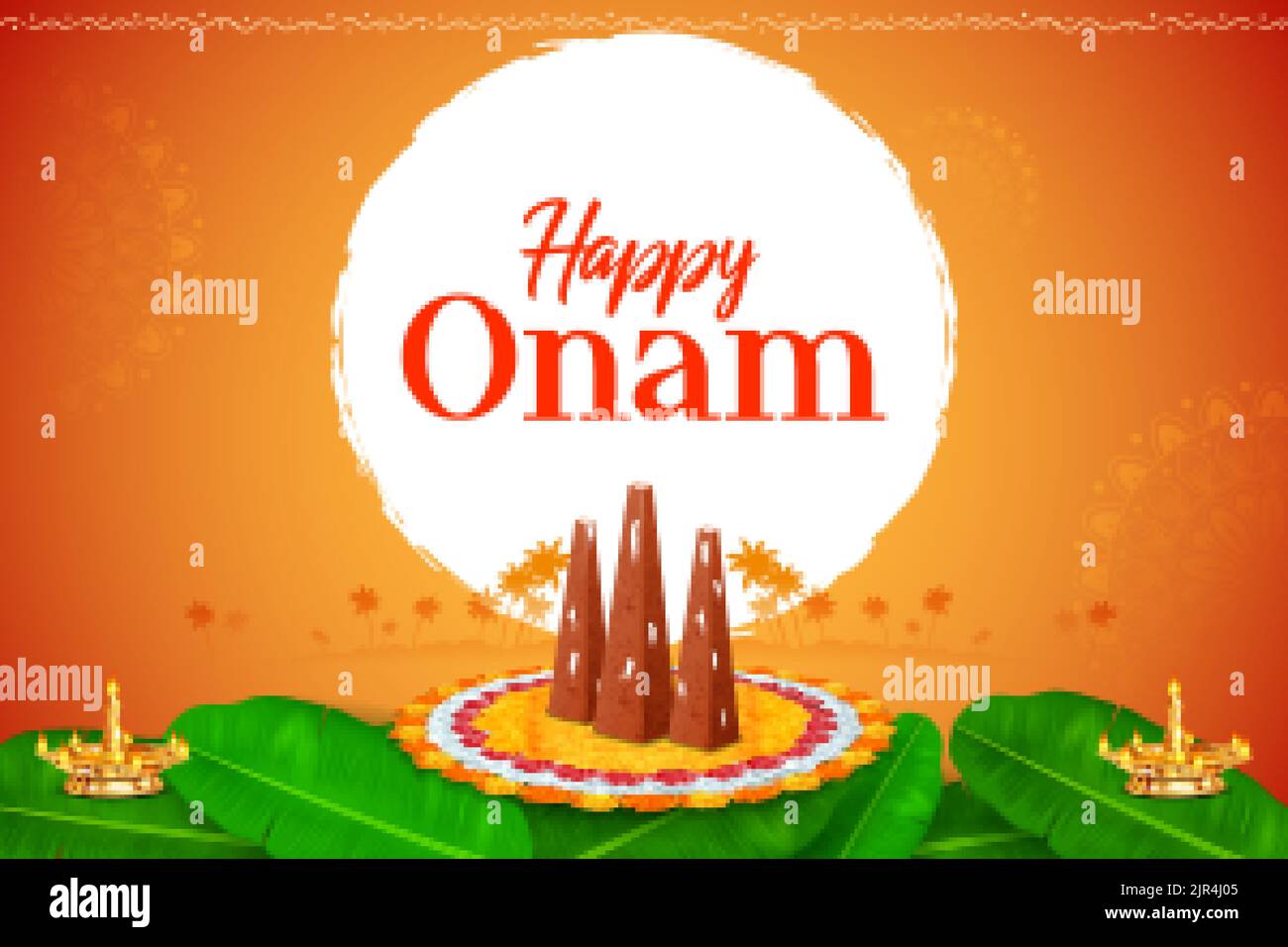 illustration of Colorful flower Pooklam rangoli design in celebration ...