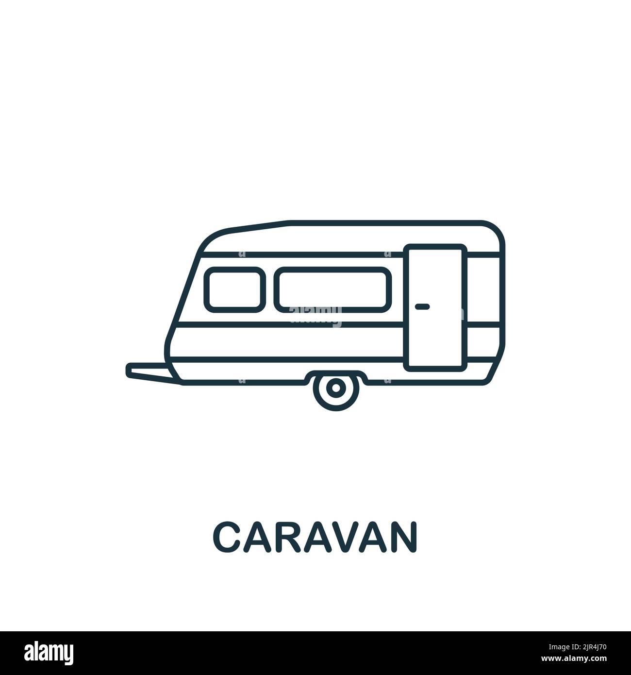 Caravan icon. Line simple line Outdoor Recreation icon for templates ...
