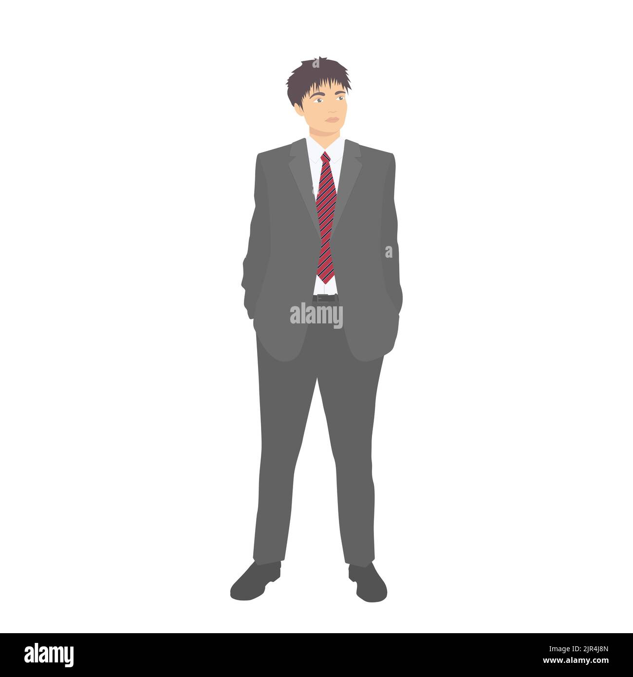 Young man in classic suit isolated on white background. Vector ...