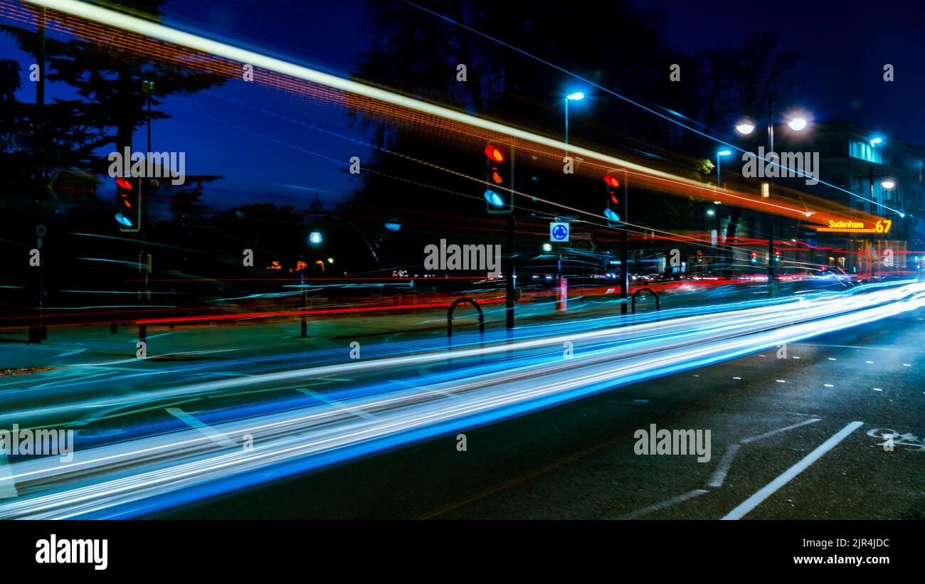Light trails in a regency town Stock Photo - Alamy