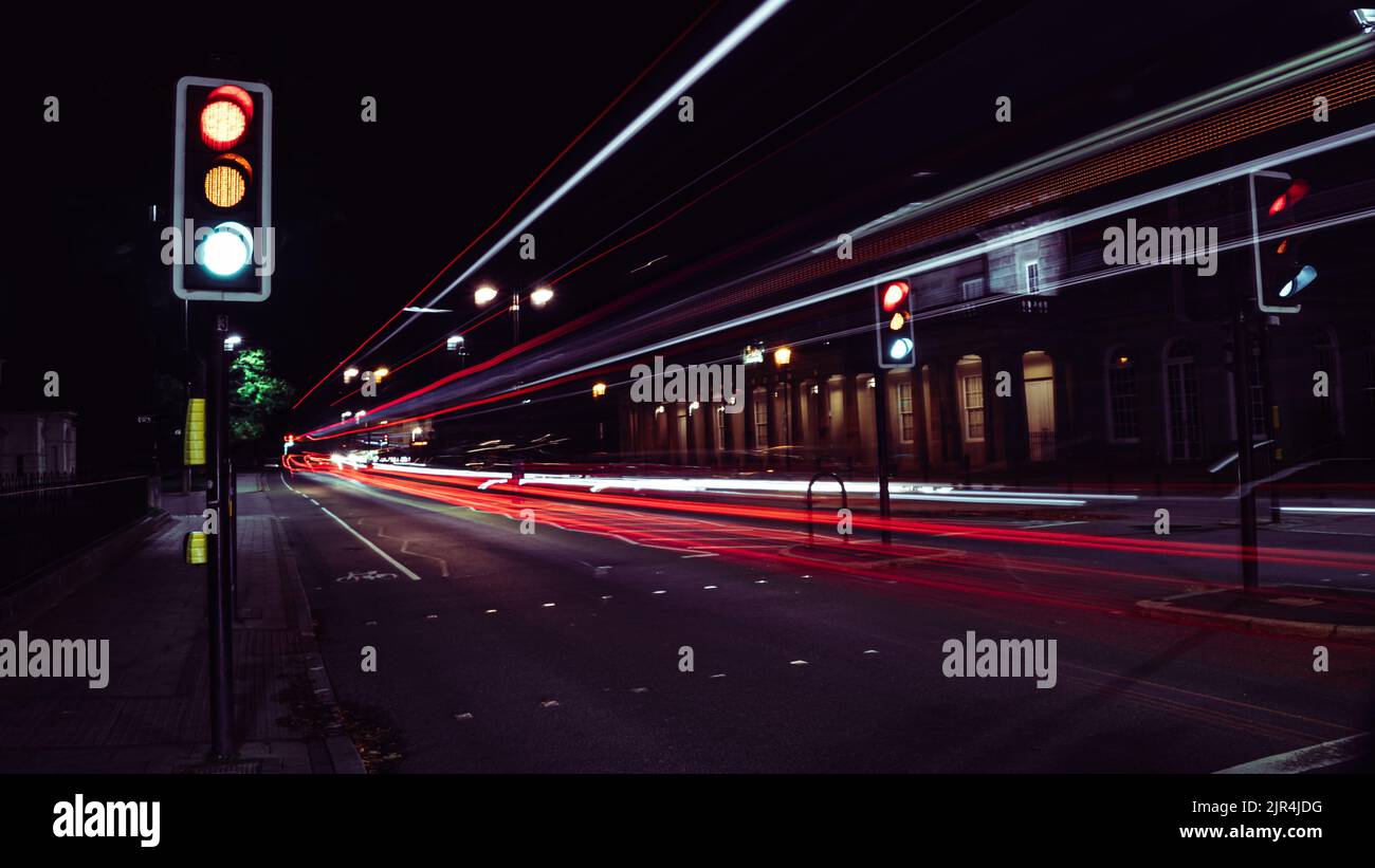 Light trails in a regency town Stock Photo - Alamy