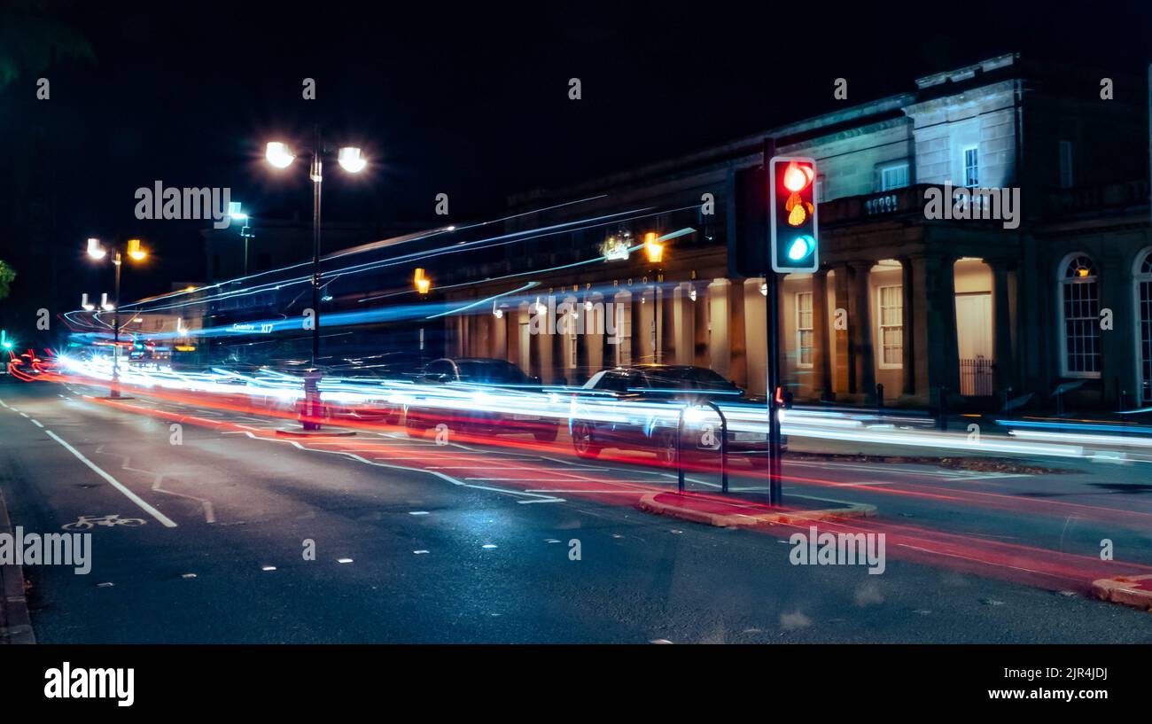Light trails in a regency town Stock Photo - Alamy