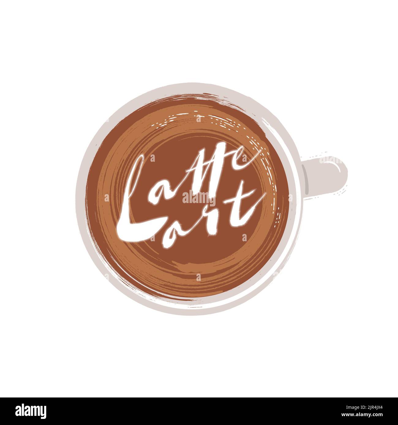 Latte art. Lettering with a cup of coffee vector Stock Vector Image ...