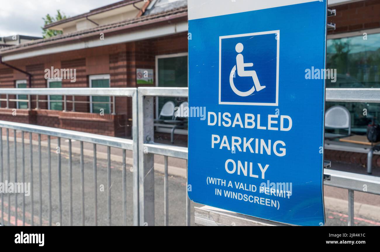Disabled Parking Only Sign Outside Medical Building Stock Photo - Alamy