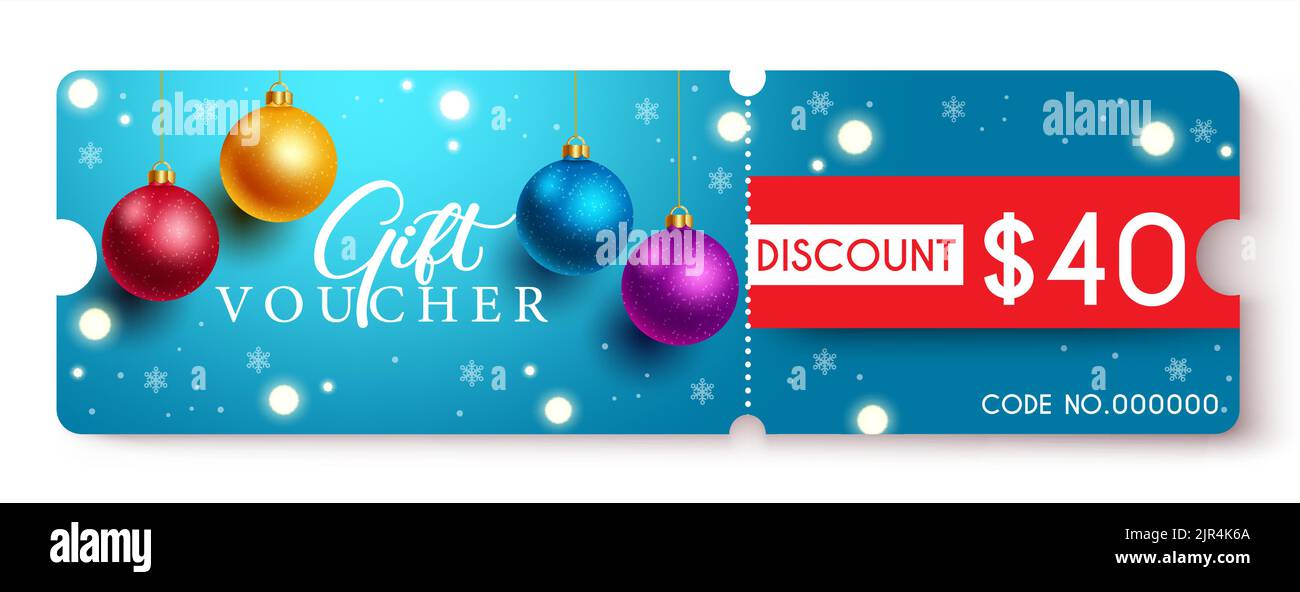 Christmas gift voucher design. Christmas gift voucher with discount $40 ...
