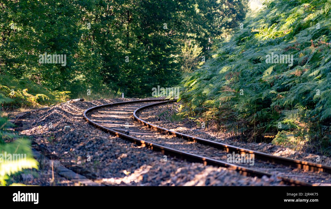 Railway tracks in the countryside Stock Photo - Alamy