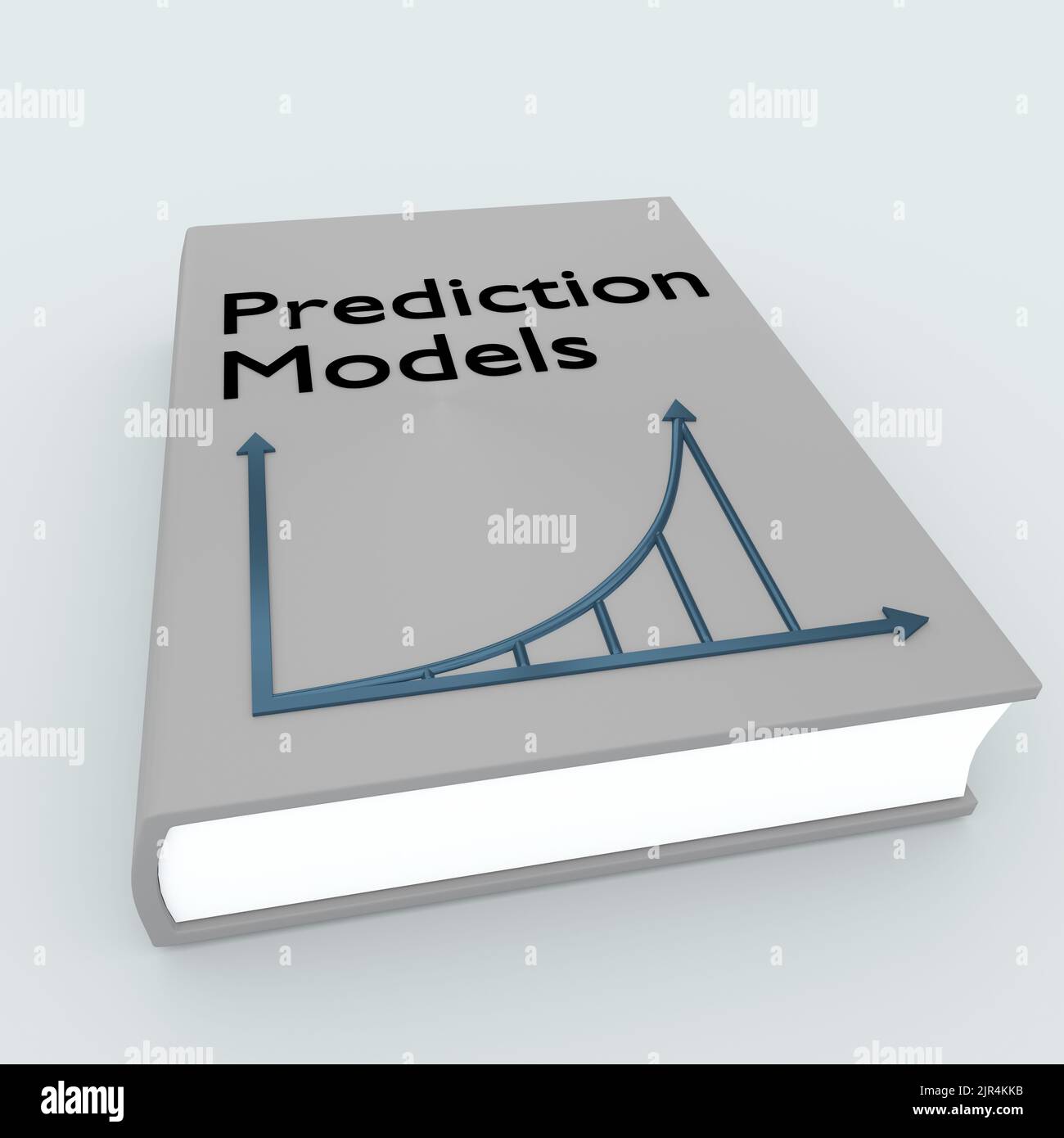 3D illustration of Prediction Models script on a book along with an XY ...