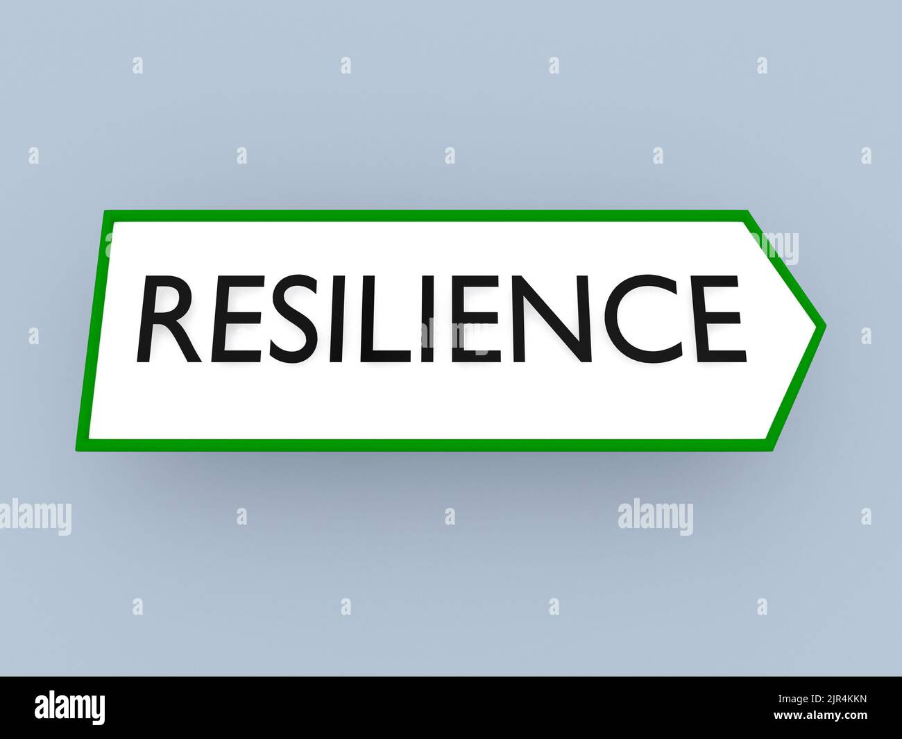 3D illustration of a road sign which carries the word RESILIENCE ...