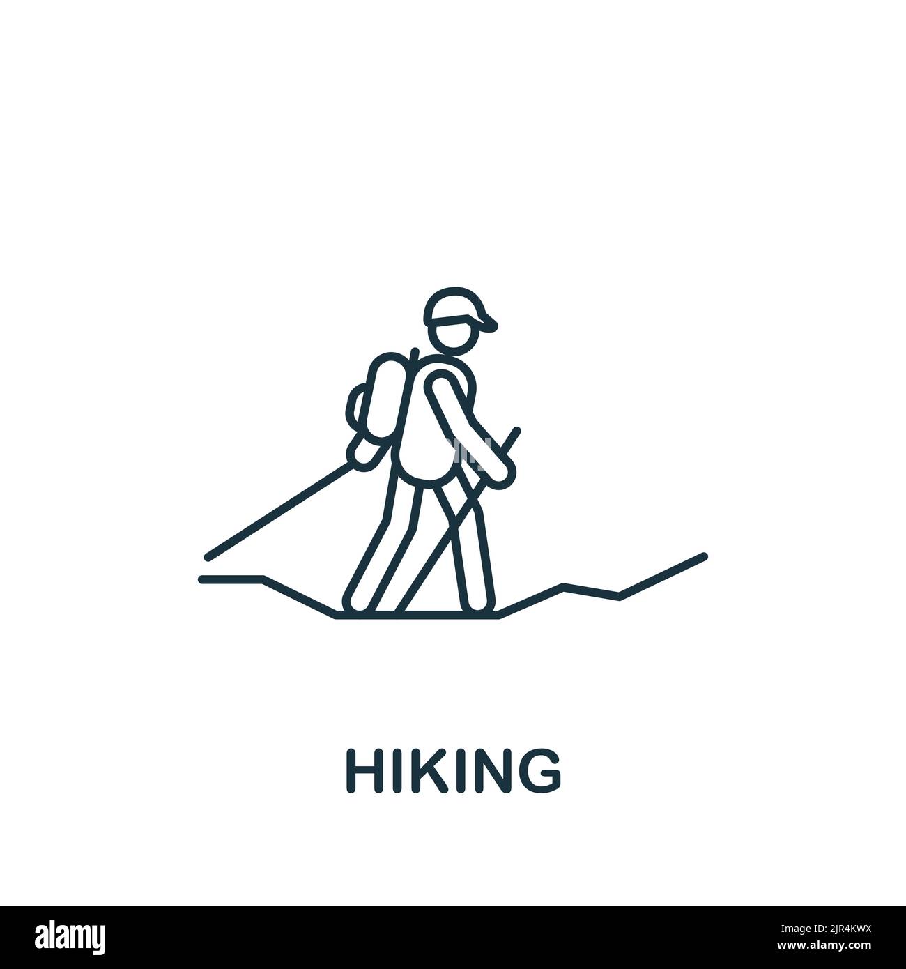 Hiking icon. Line simple line Outdoor Recreation icon for templates ...