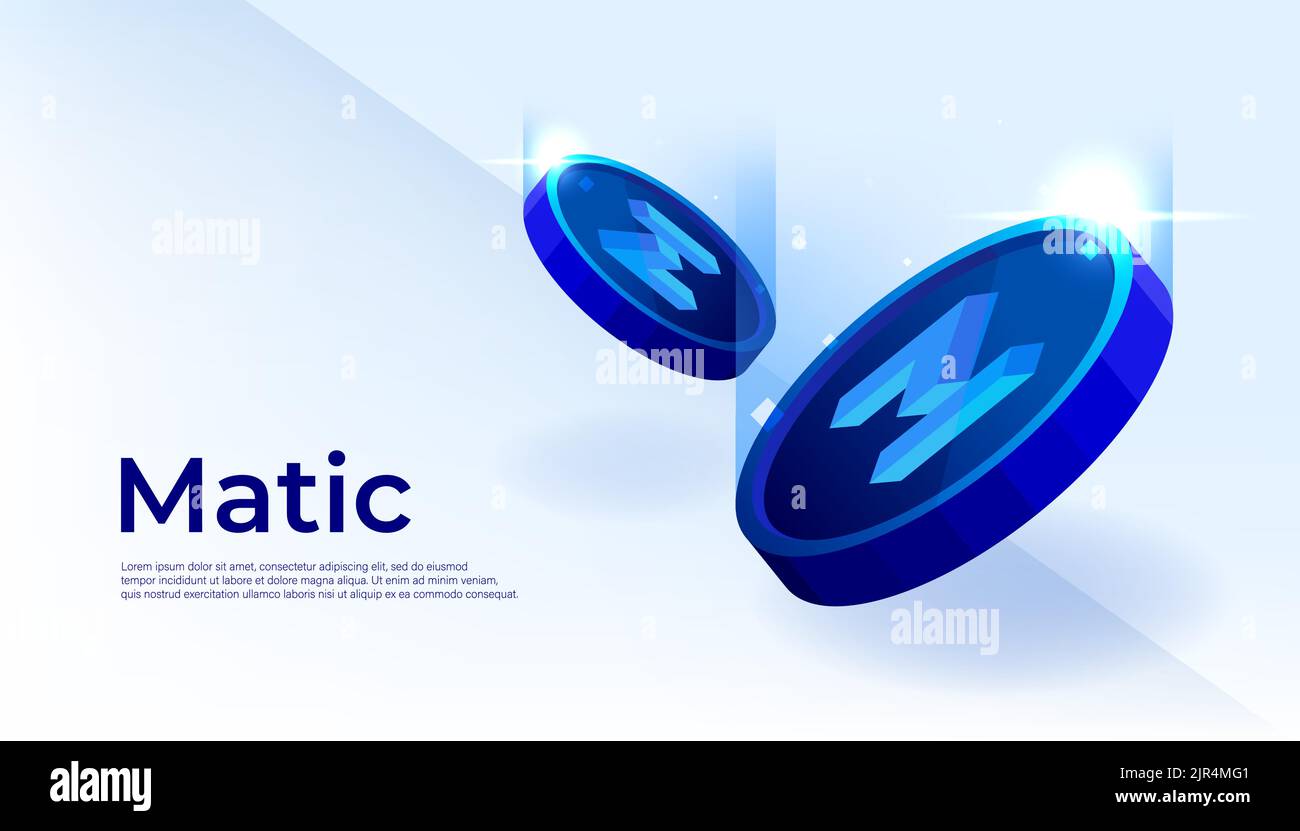 Polygon (MATIC) banner. MATIC coin cryptocurrency concept banner ...