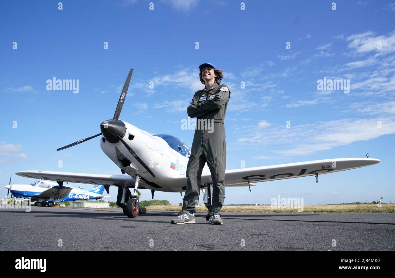 17-year-old pilot Mack Rutherford at Biggin Hill Airport, Westerham ...