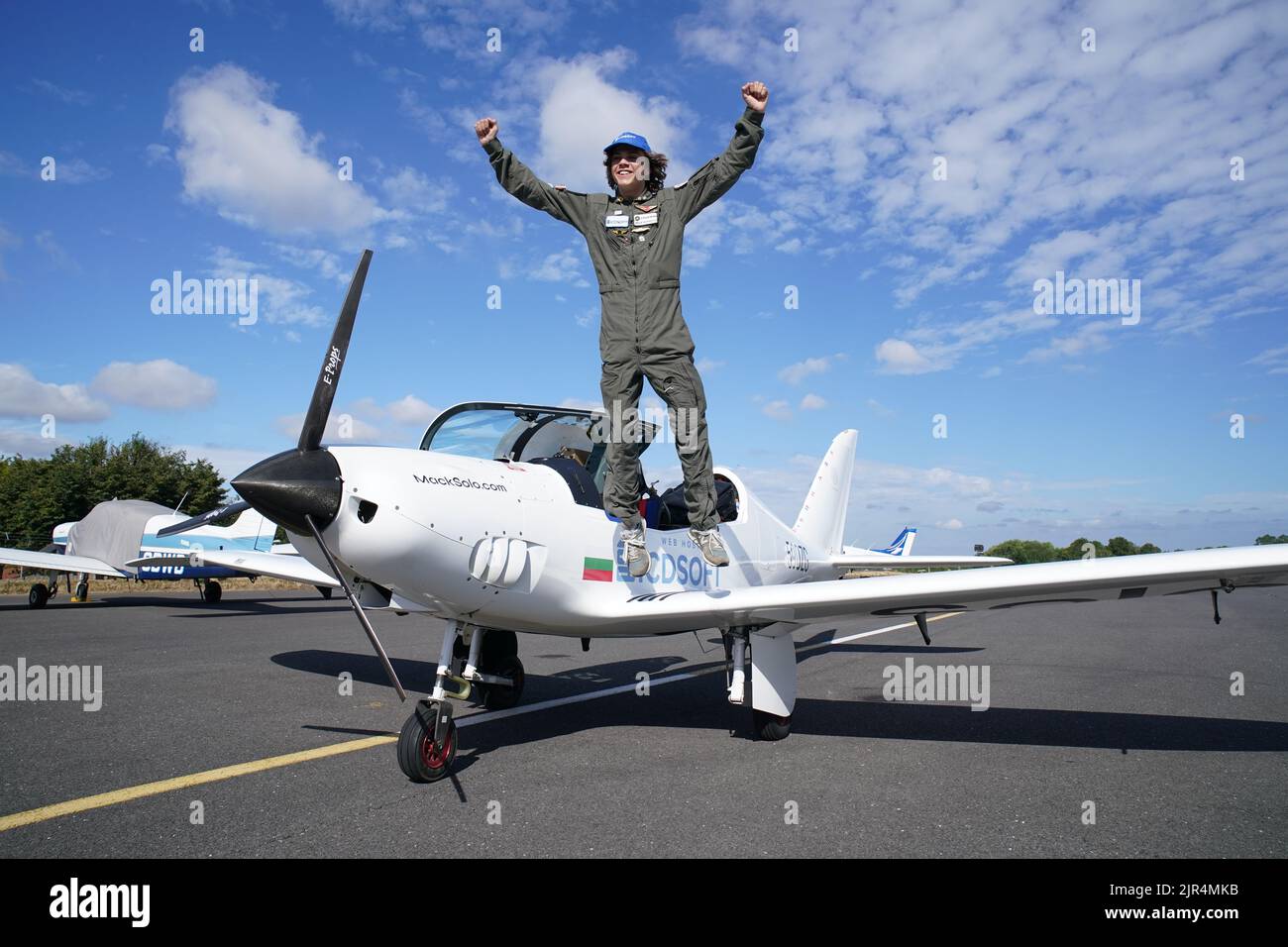 17-year-old pilot Mack Rutherford at Biggin Hill Airport, Westerham ...