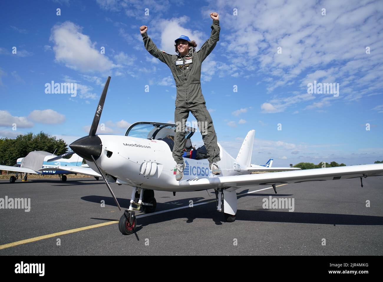 17-year-old pilot Mack Rutherford at Biggin Hill Airport, Westerham ...