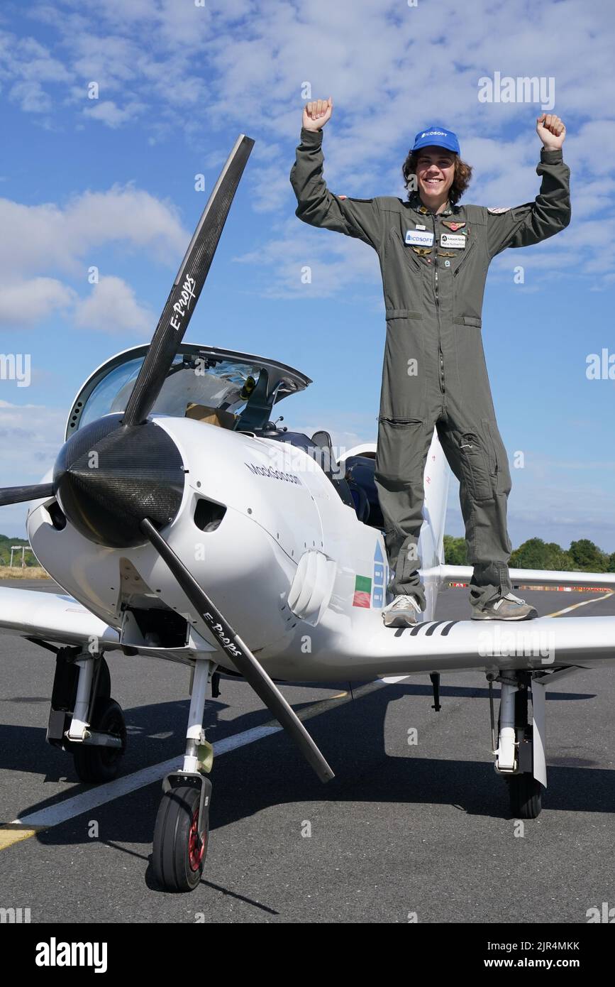 17-year-old pilot Mack Rutherford at Biggin Hill Airport, Westerham ...