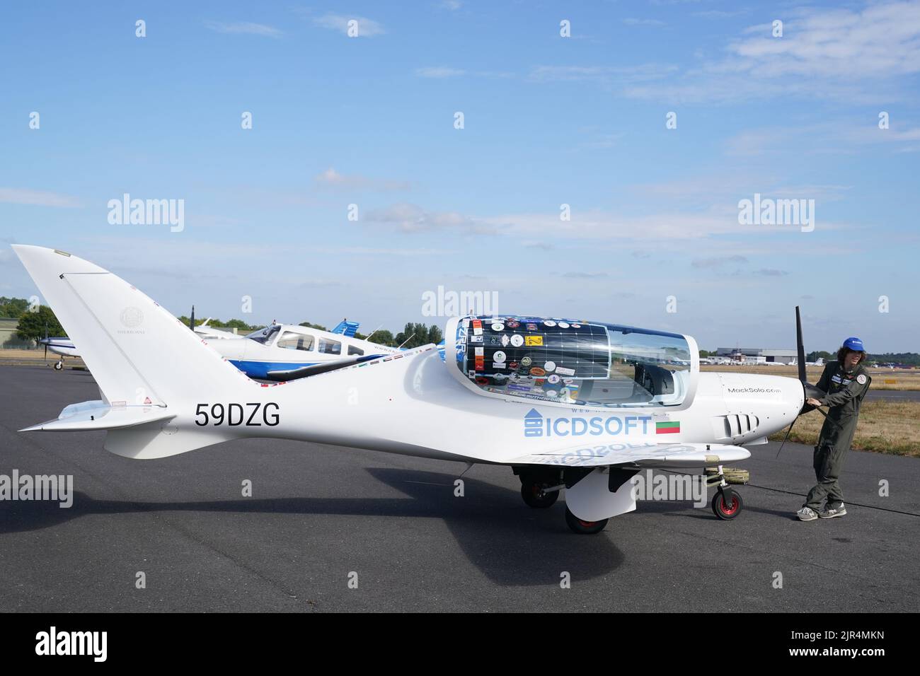17-year-old pilot Mack Rutherford at Biggin Hill Airport, Westerham ...