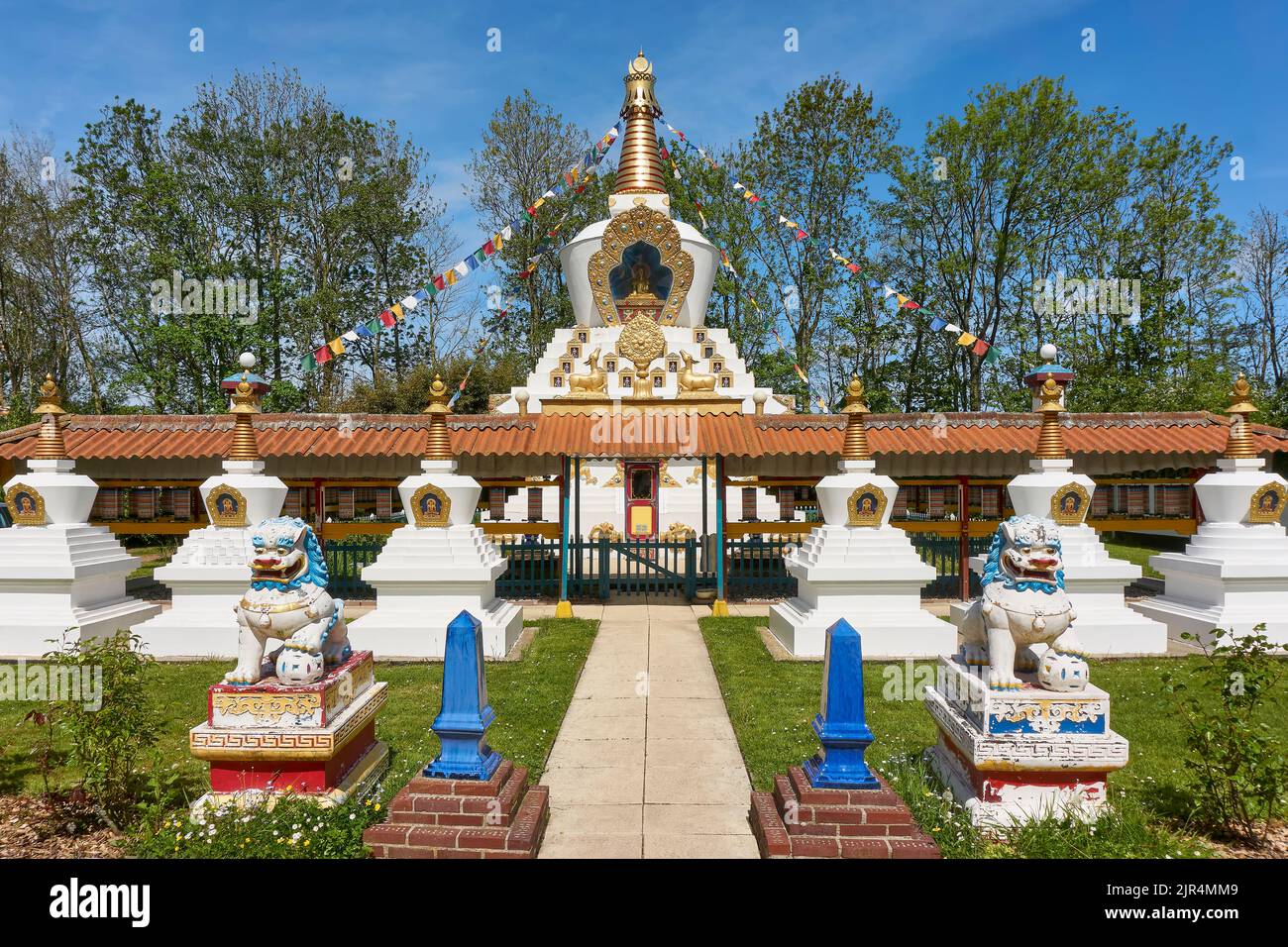 Traditional stupa of a tibetan buddhist temple in Hantum, Friesland ...