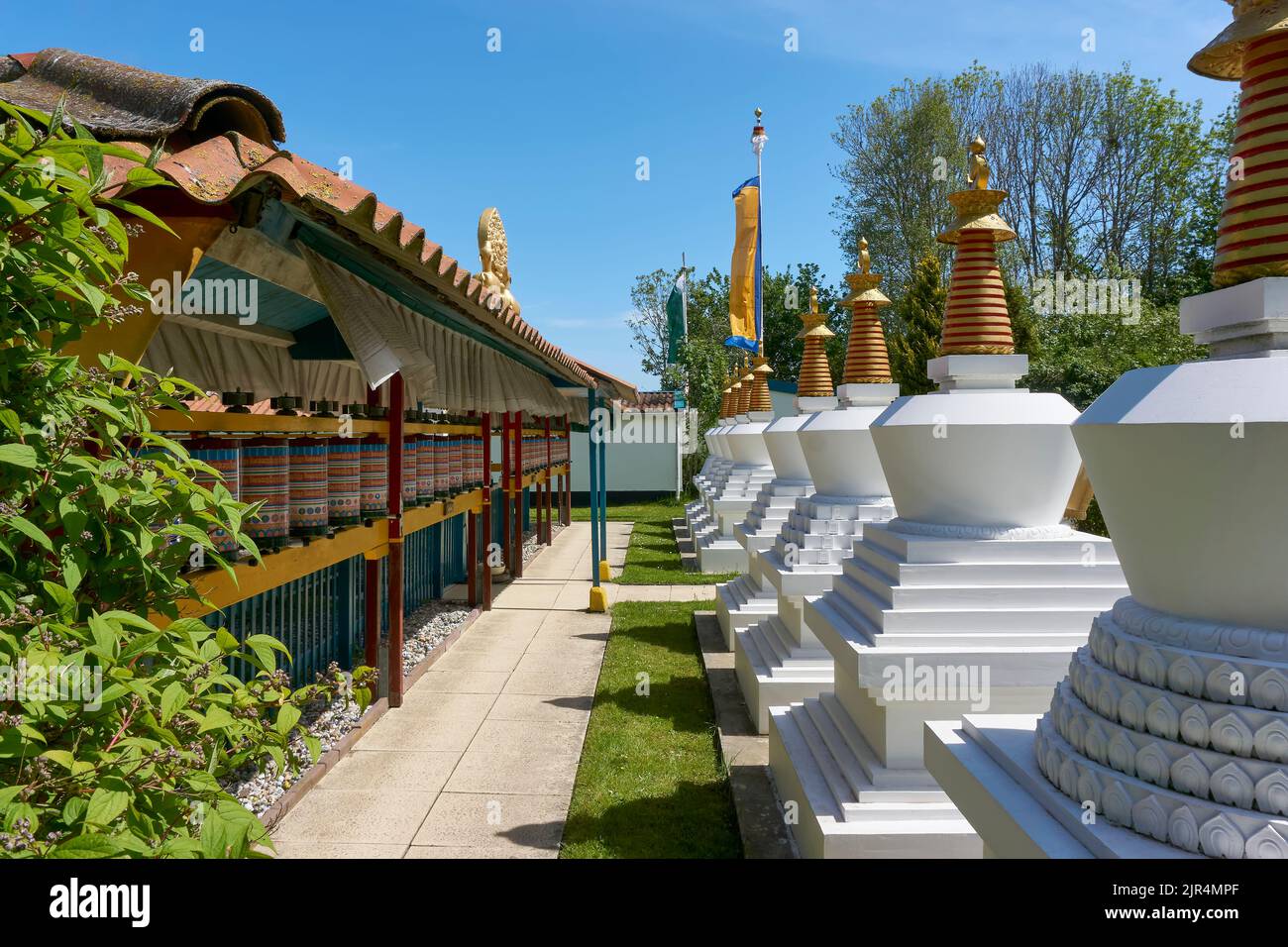Traditional stupa of a tibetan buddhist temple in Hantum, Friesland ...