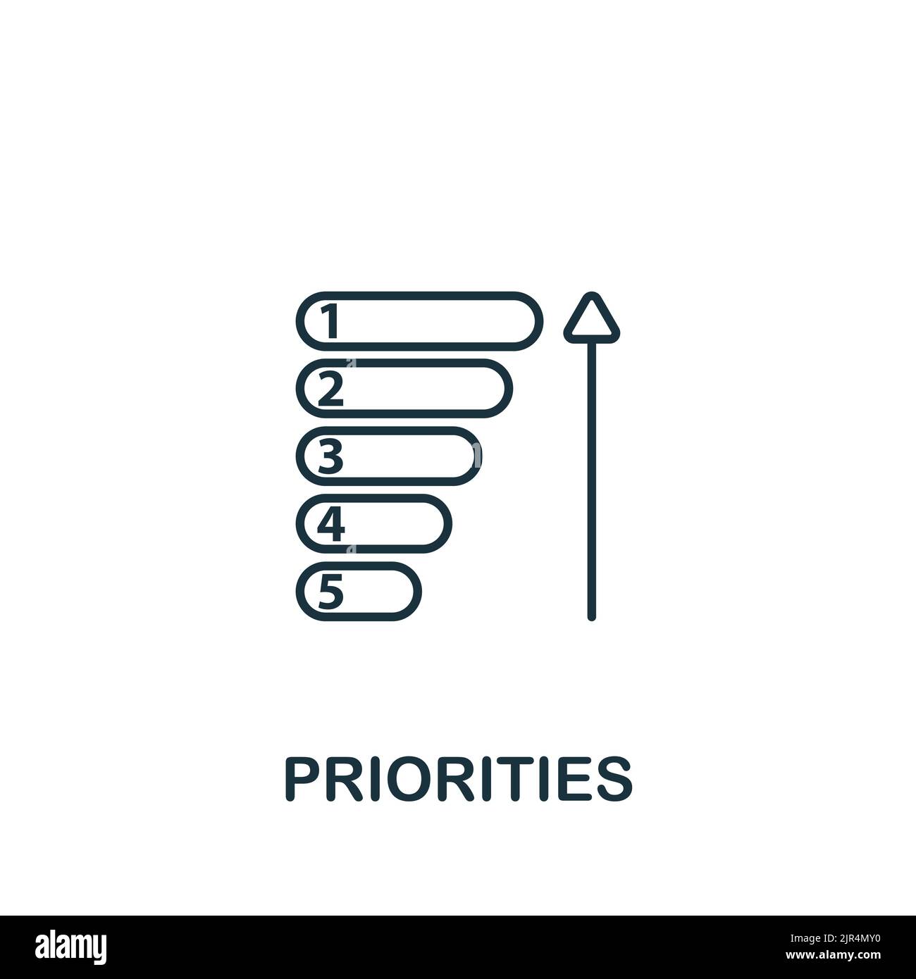Priorities icon. Line simple icon for templates, web design and ...