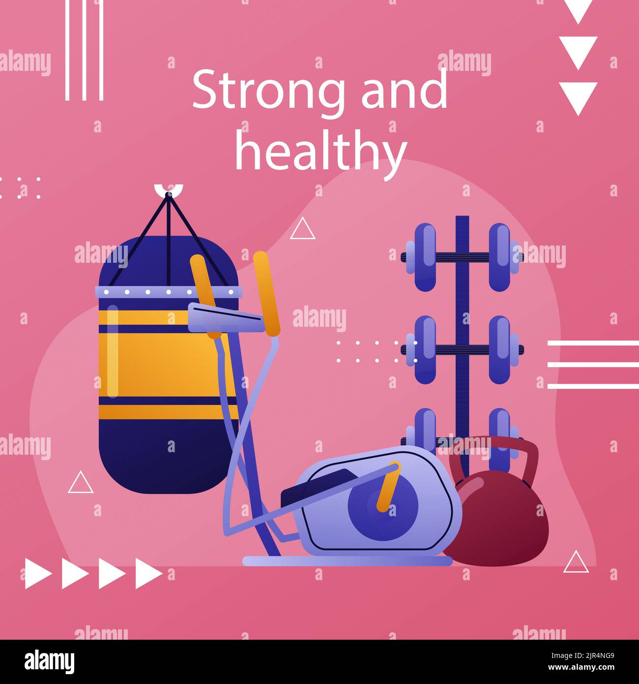 Gradient gym and fitness design template Vector illustration Stock ...