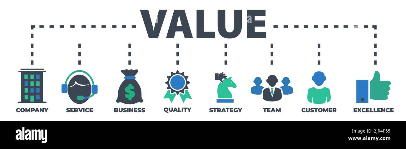 VALUE Concept with icons and signs Stock Vector Image & Art - Alamy